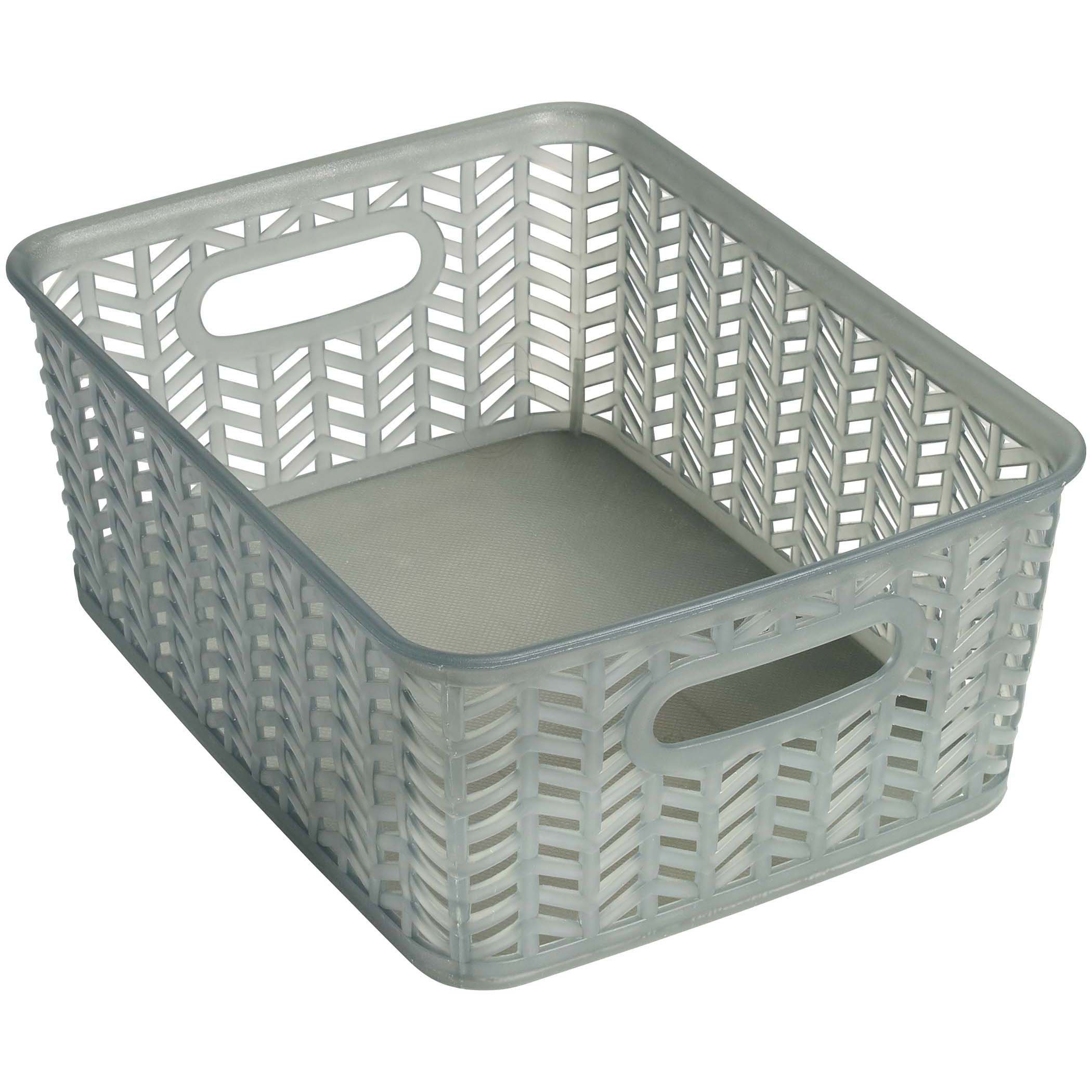 Home Basics Plastic Basket Gray Chevron Basket - Shop at H-E-B