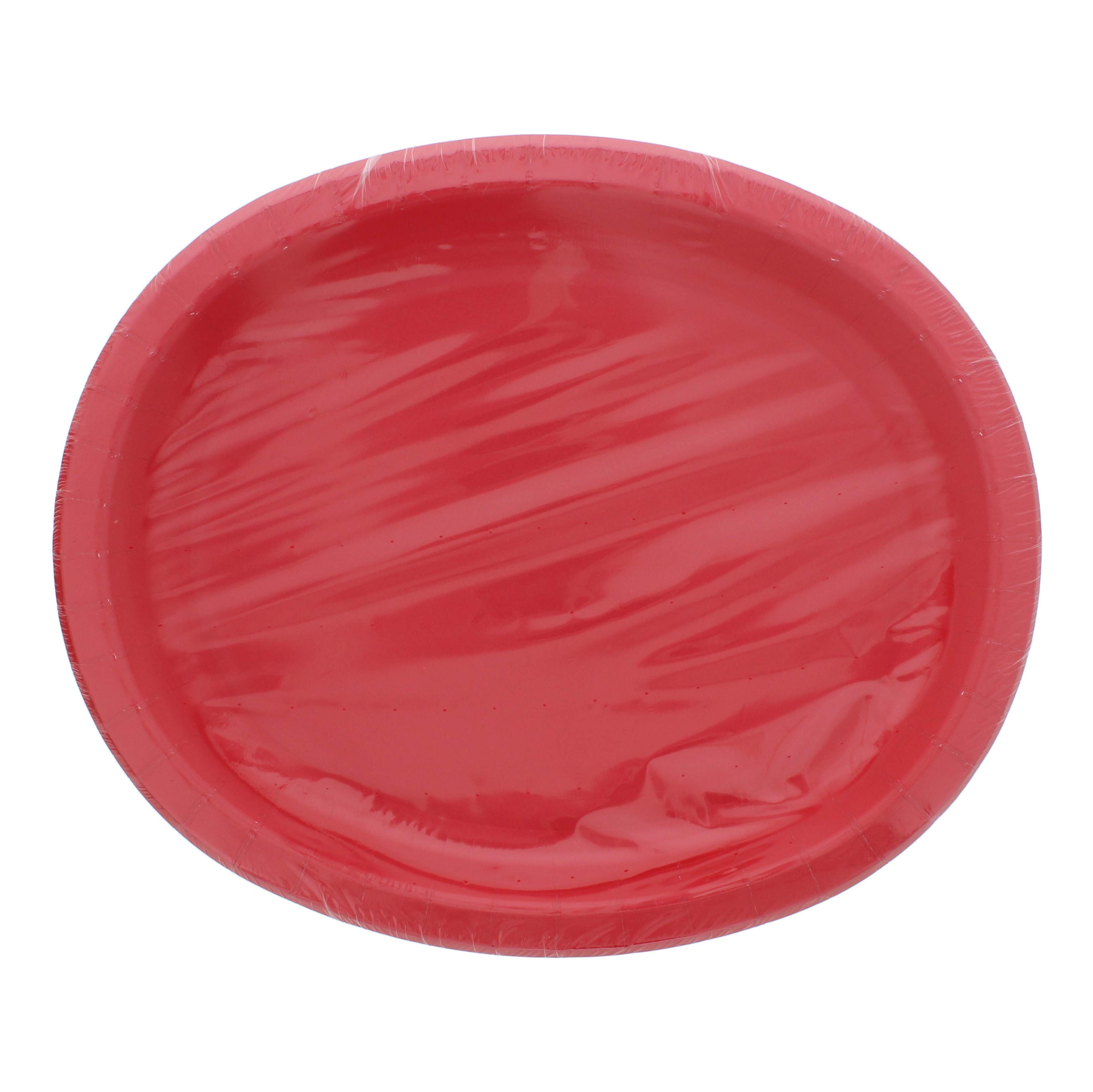 unique Oval Party Paper Plates - Ruby Red - Shop Plates & bowls at H-E-B