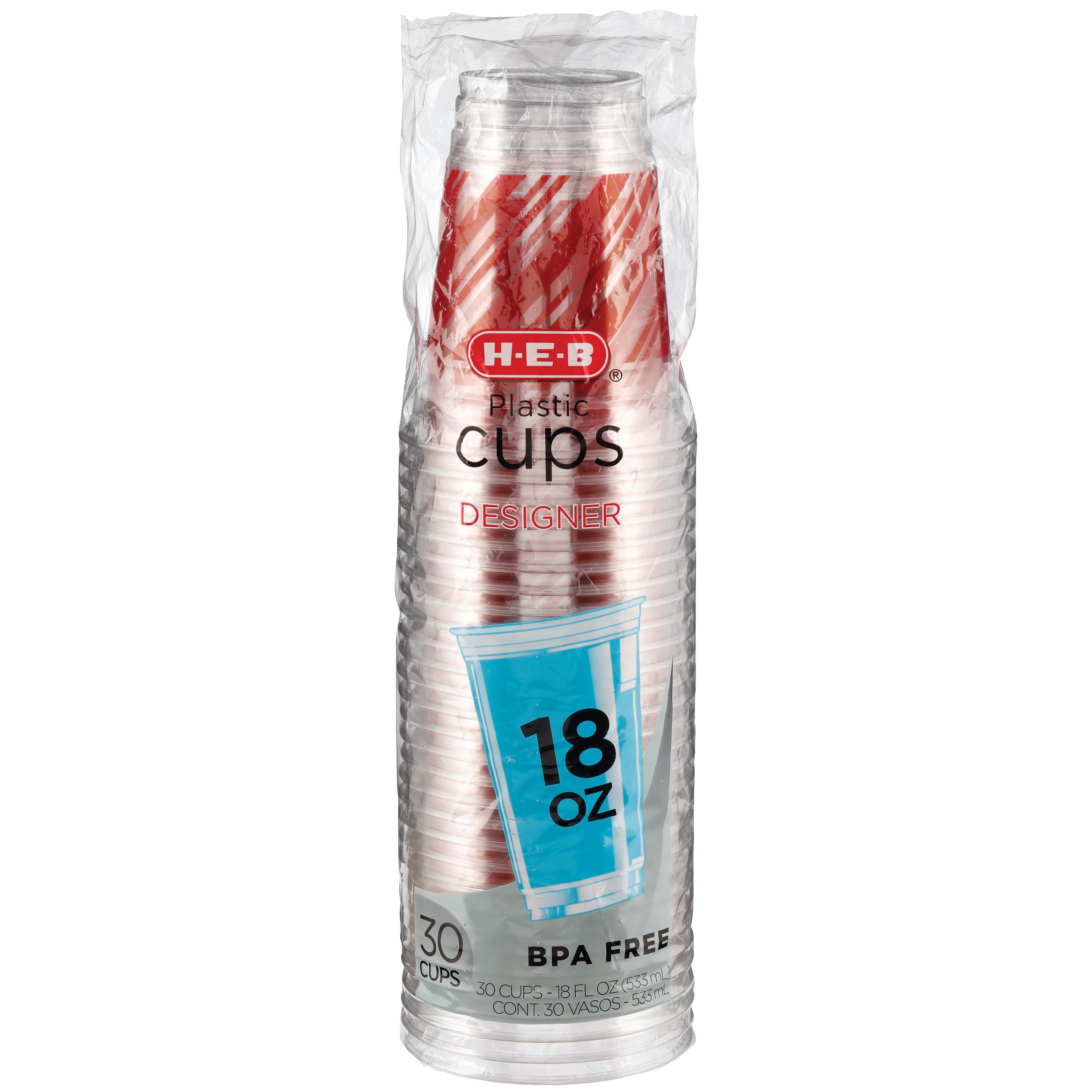 H-E-B Holiday 18 oz Plastic Cups - Shop Drinkware at H-E-B
