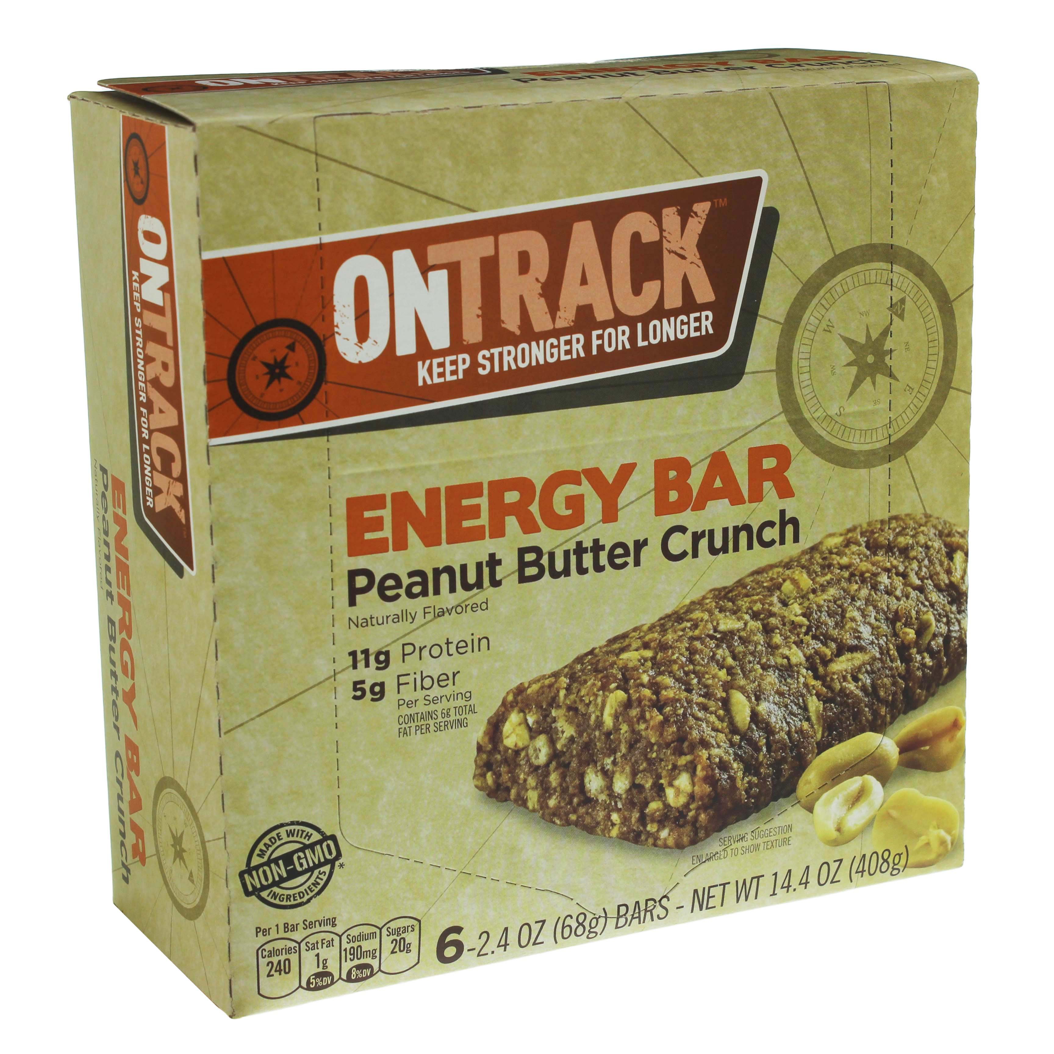 On Track Peanut Butter Crunch Energy Bars - Shop Granola & snack bars ...
