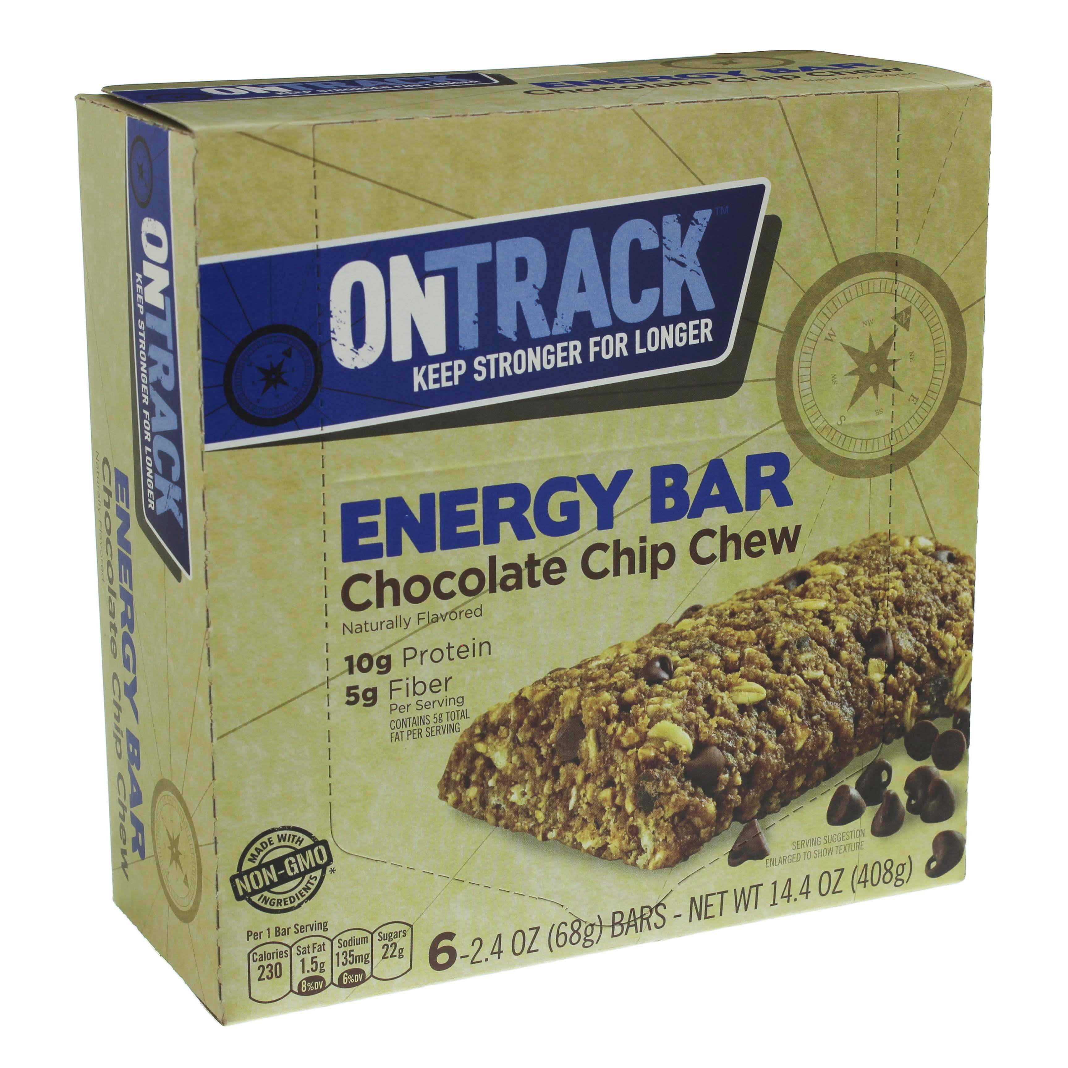On Track Chocolate Chip Chew Energy Bars - Shop Granola & snack bars at ...
