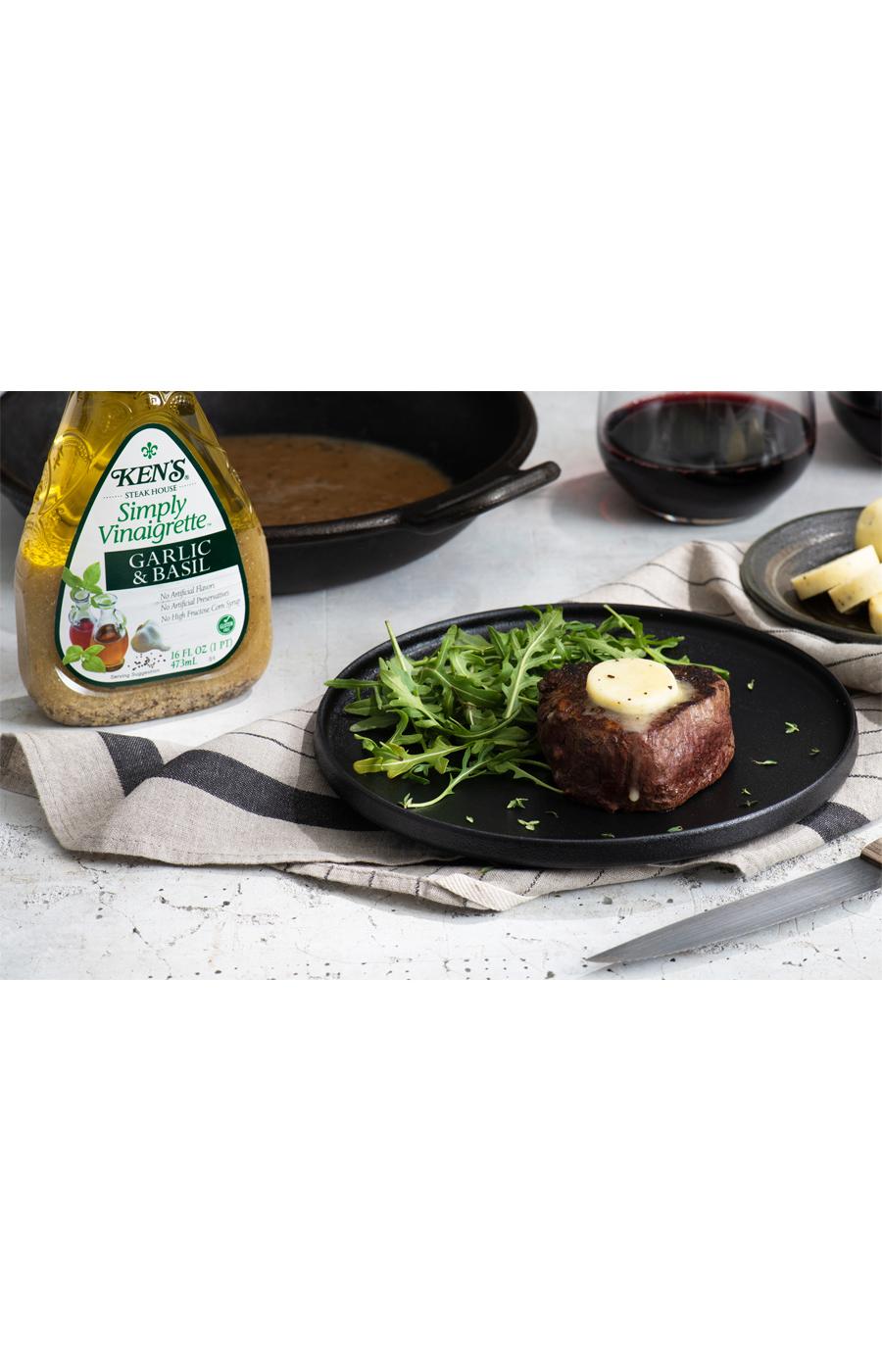 Ken's Steak House Simply Vinaigrette Garlic & Basil Dressing - Shop ...