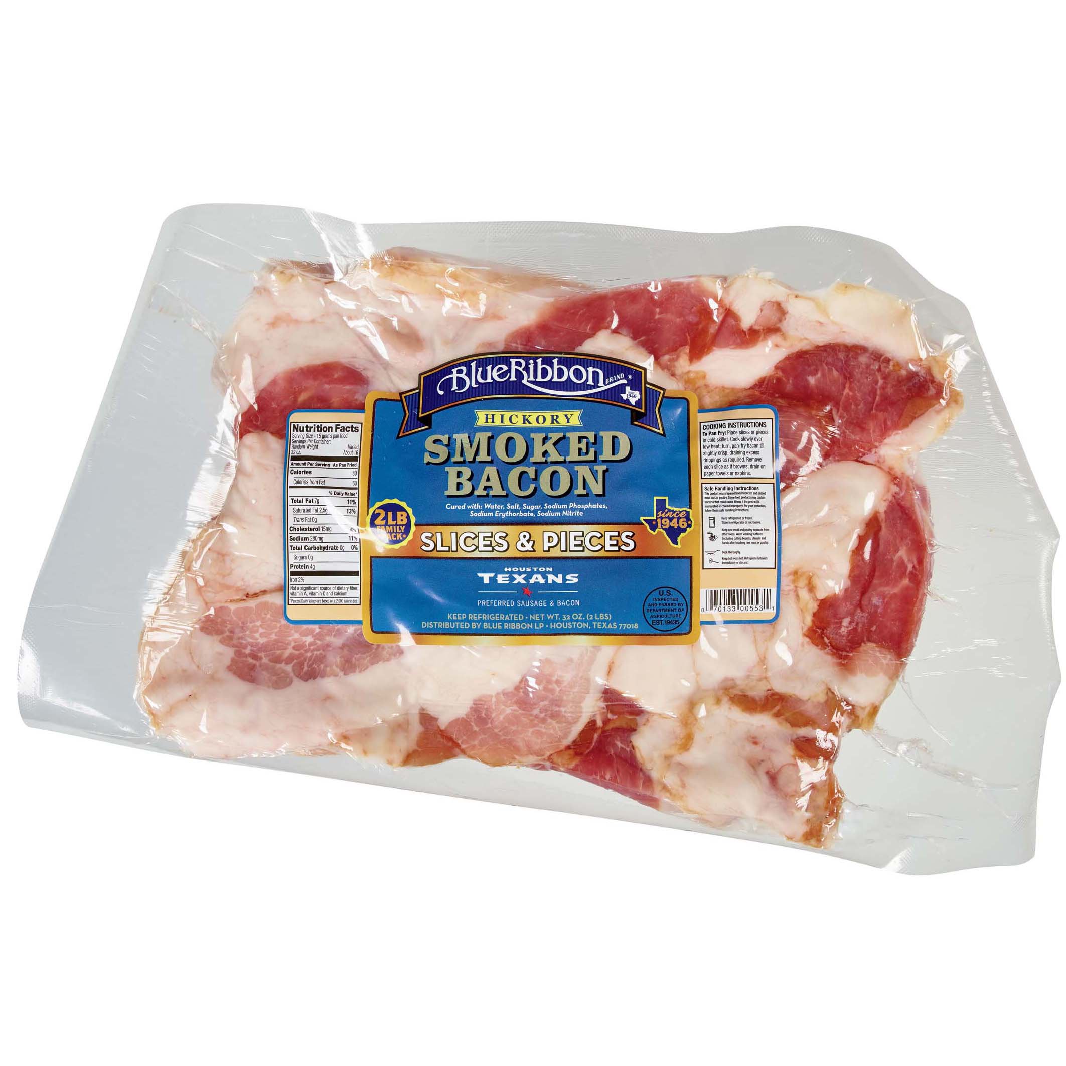 Blue Ribbon Hickory Smoked Bacon Slices and Pieces - Shop Bacon at H-E-B