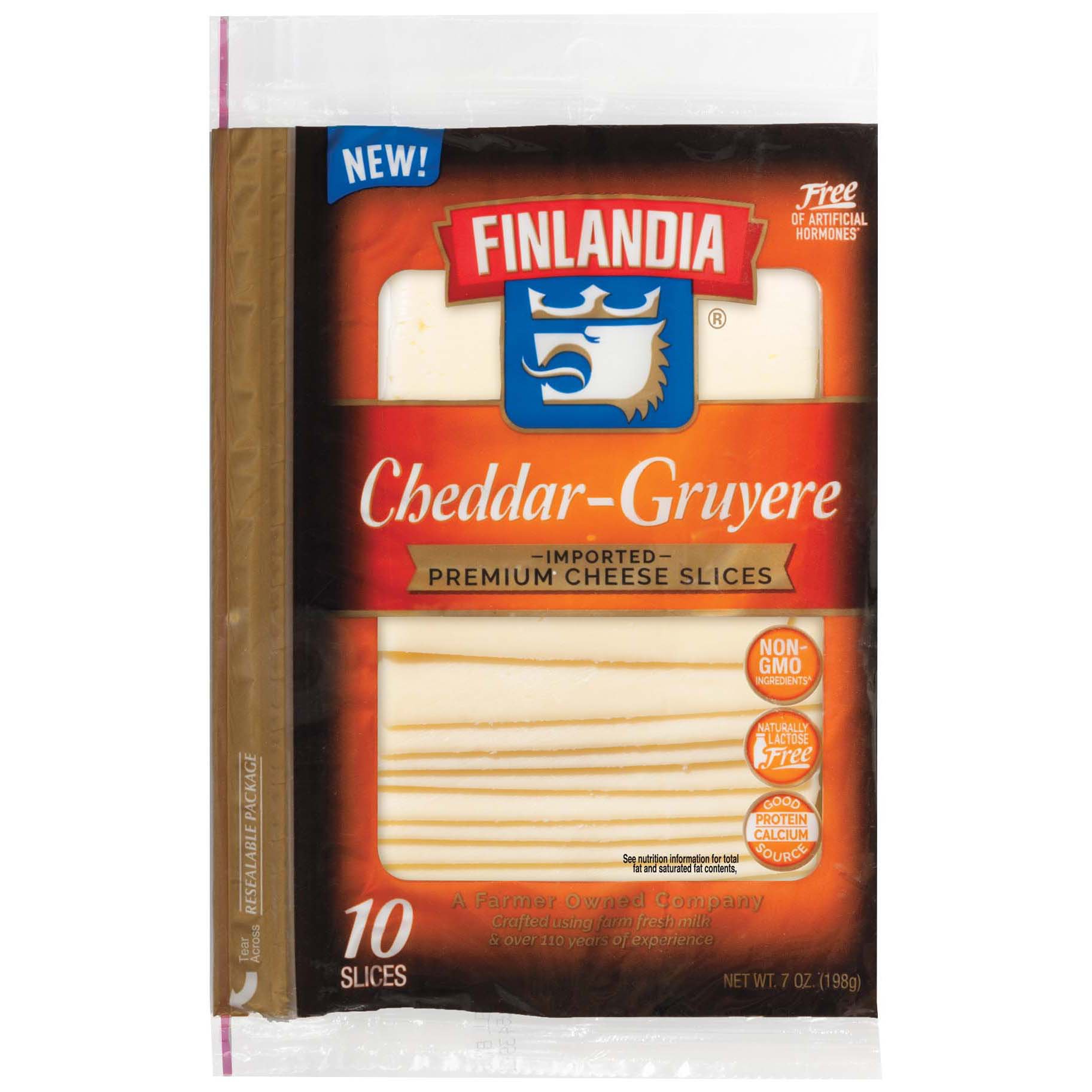 Finlandia Imported Premium Cheddar Gruyere Cheese Slices - Shop Cheese ...
