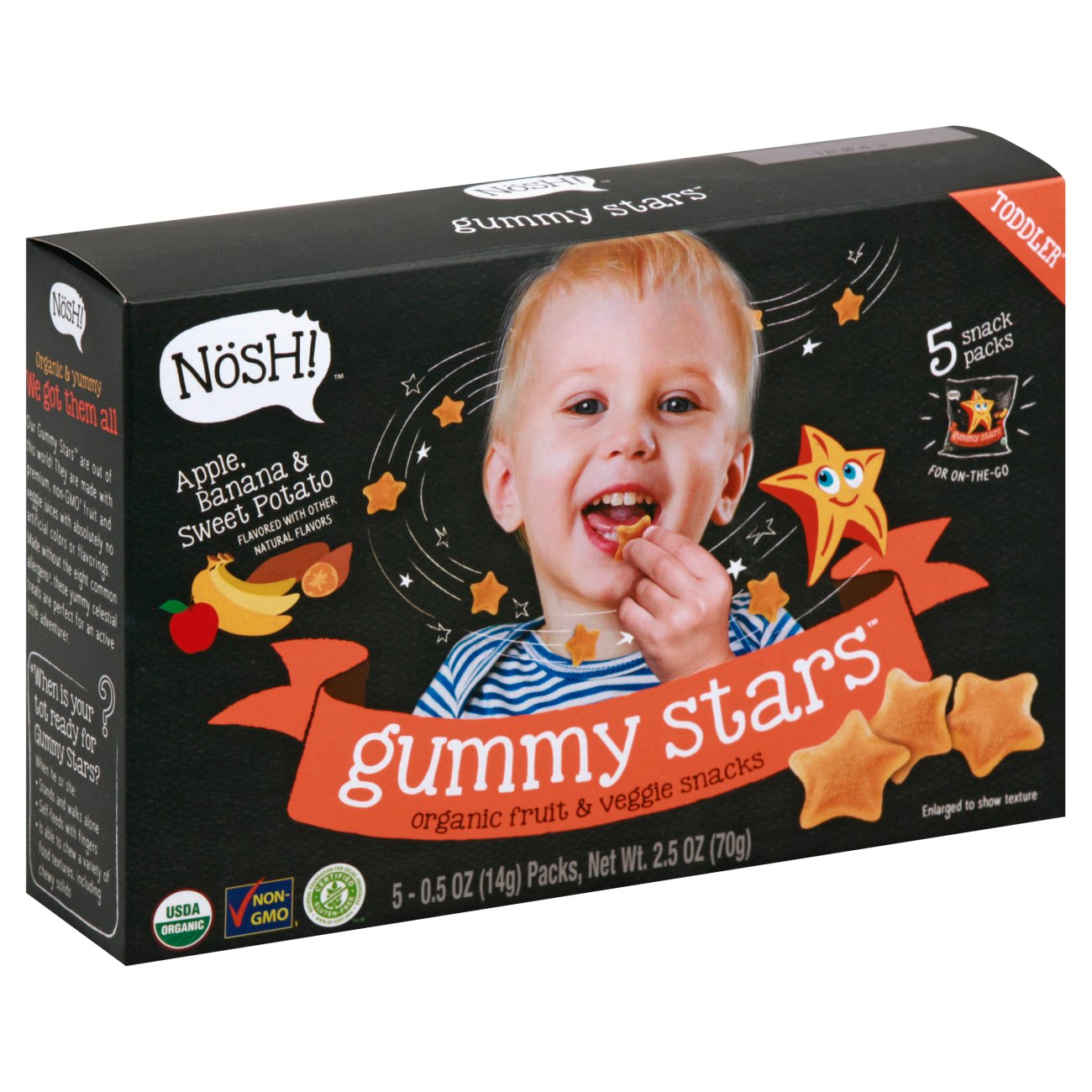 Nosh Gummi Stars Apple Banana And Sweet Potato - Shop Toddler Food at H-E-B