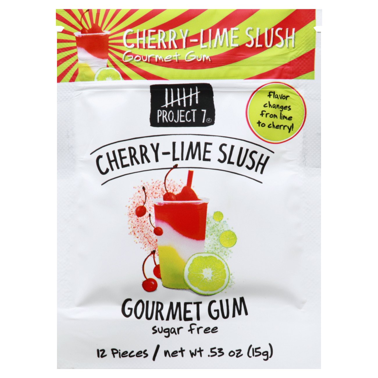 Project 7 Cherry Limeade Slushy Gum Pouch - Shop Snacks & Candy at H-E-B