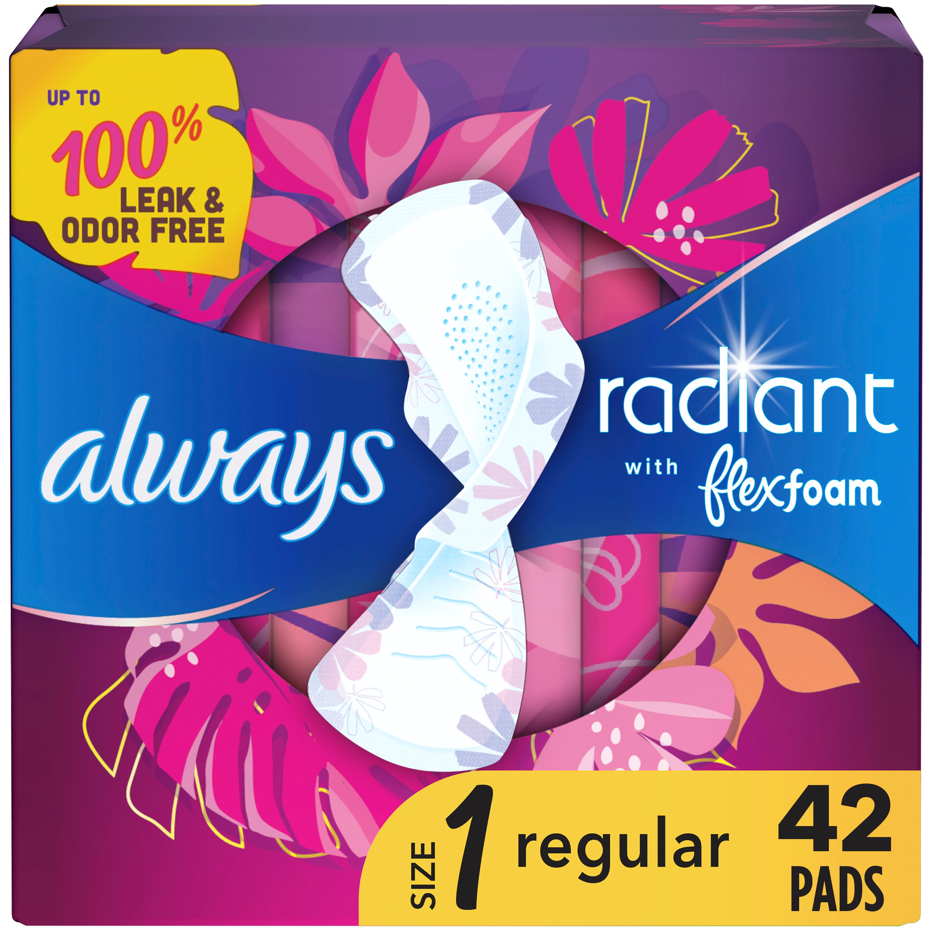 Always Radiant FlexFoam Size 1 Regular Pads with Wings - Shop Pads ...
