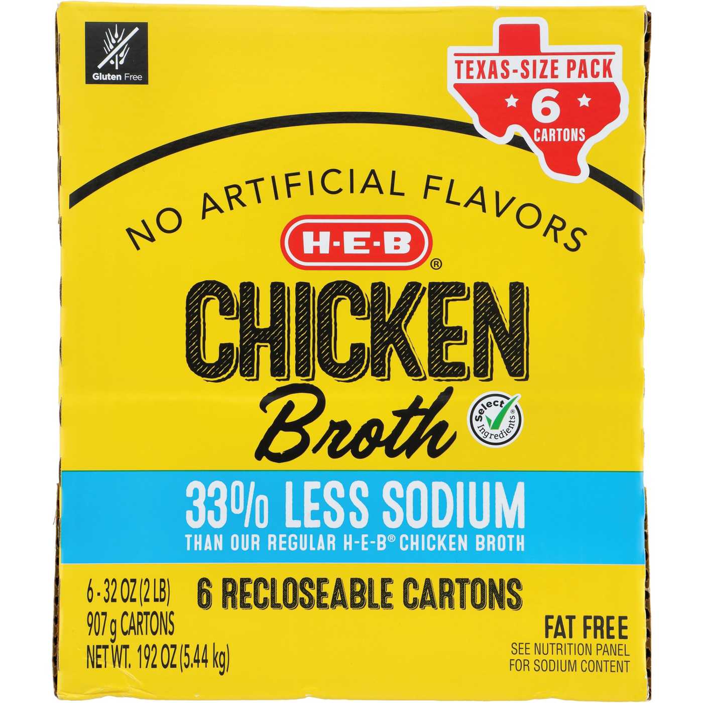 H-E-B Reduced Sodium Chicken Broth - Texas Size Pack - Shop Broth ...