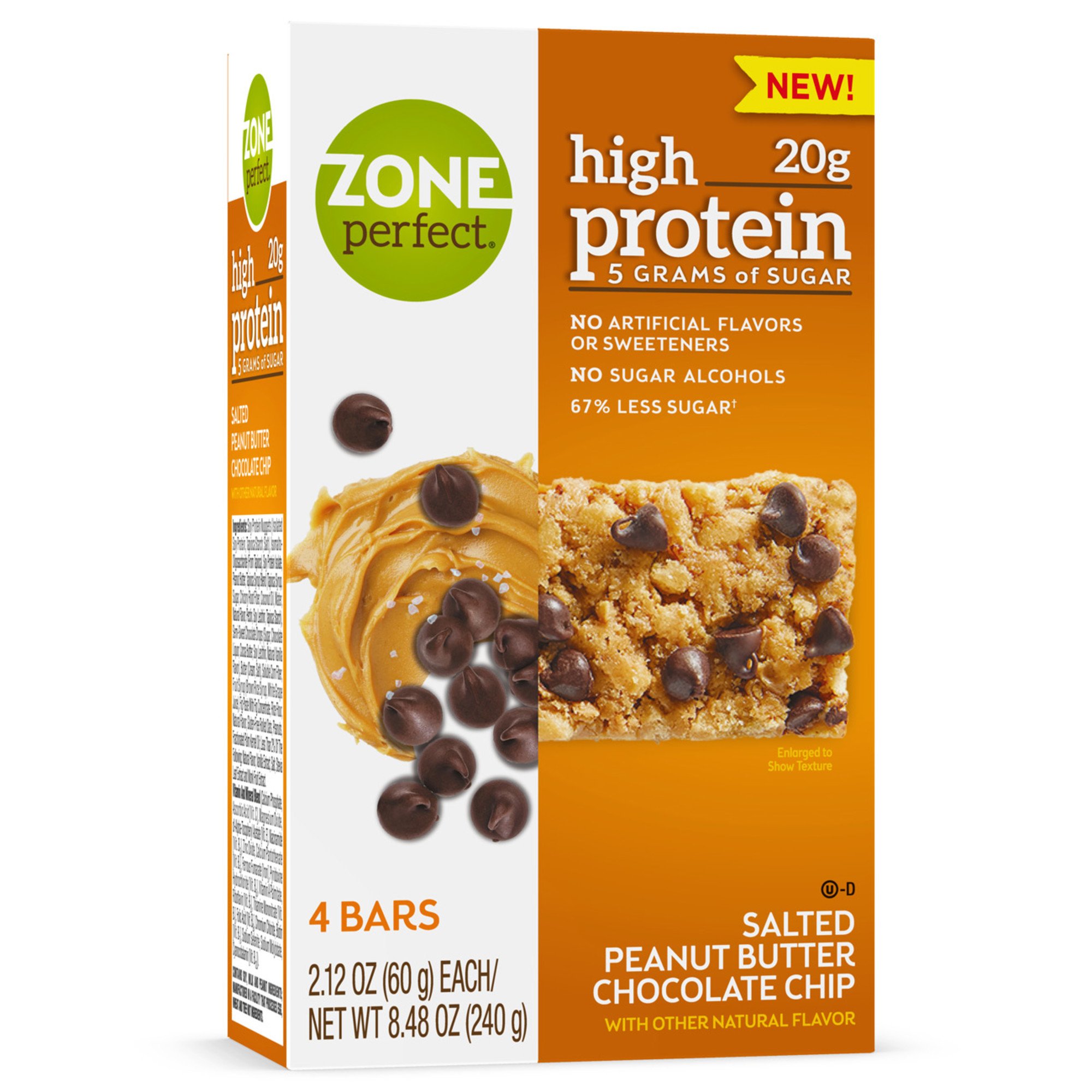 ZonePerfect High Protein Salted Peanut Butter Chocolate Chip Nutrition ...