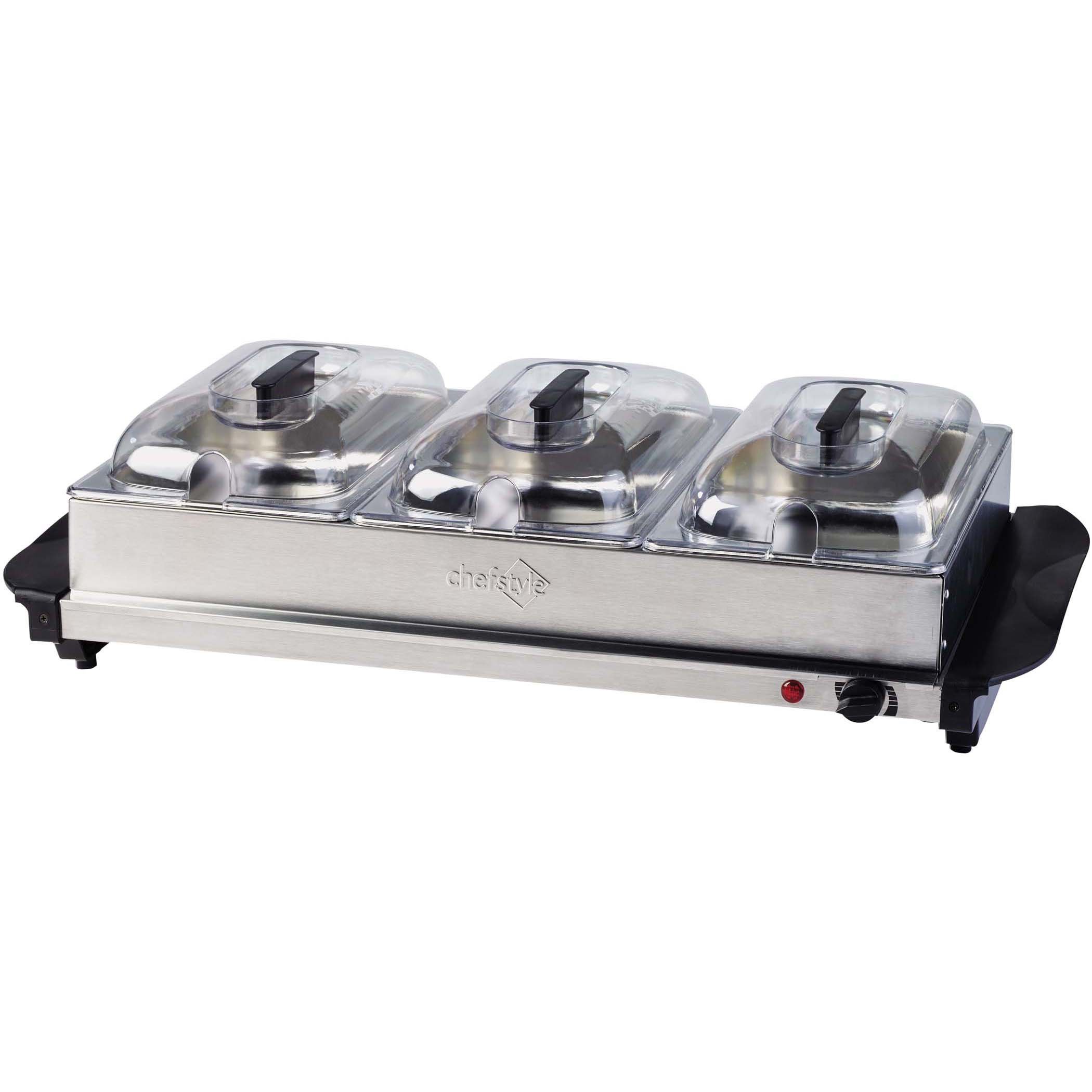 chefstyle Stainless Steel Triple Buffet Server with Warming Tray - Shop ...