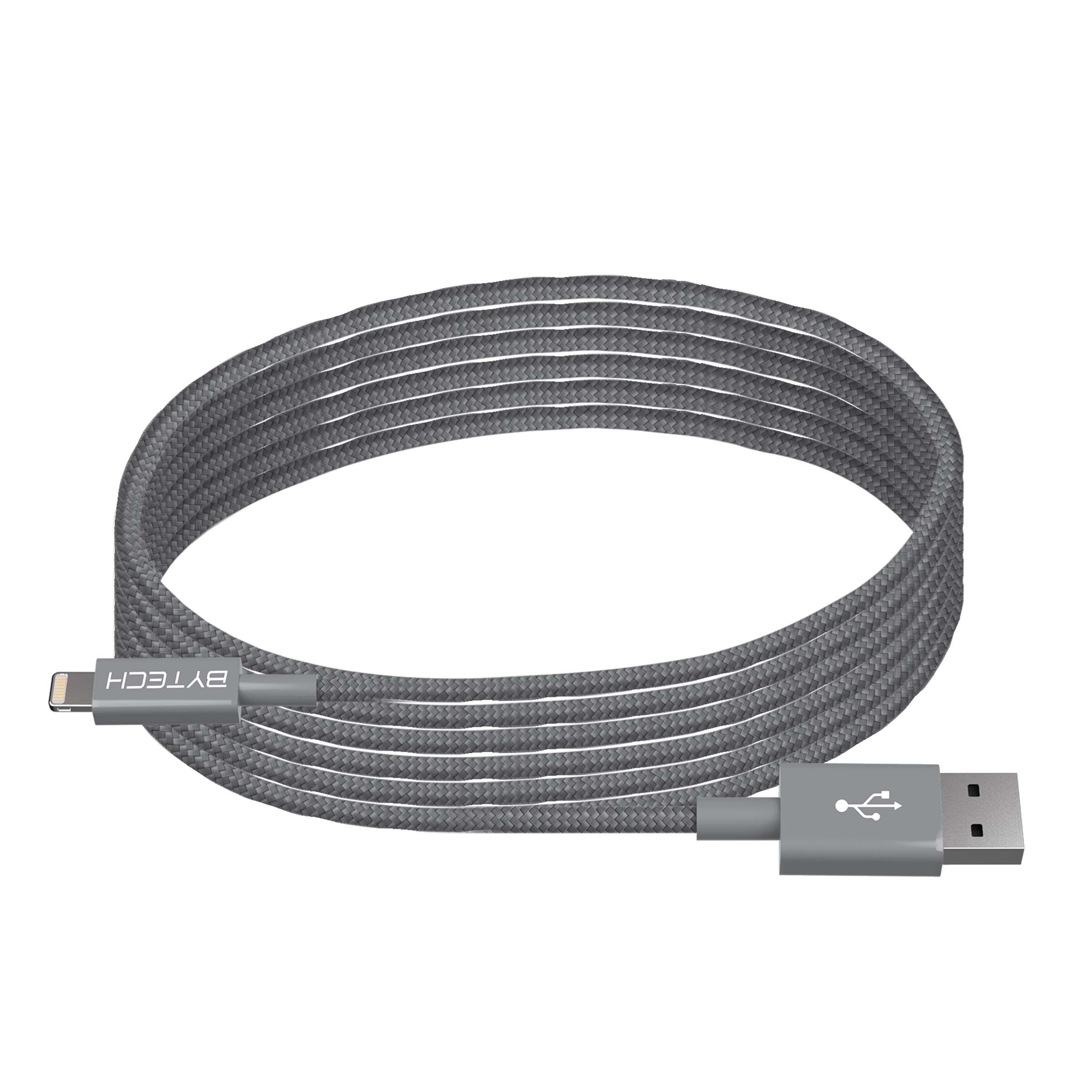 Bytech Heavy Duty Fabric Lightening Cable, Assorted - Shop Connection ...