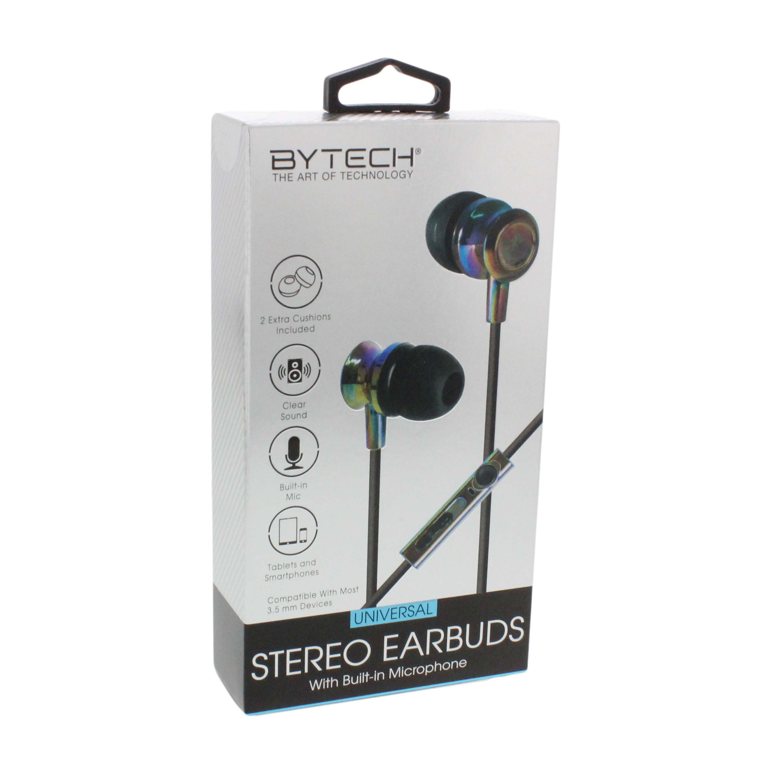 Bytech Chrome Stereo Earbuds with Microphone - Shop Audio at H-E-B