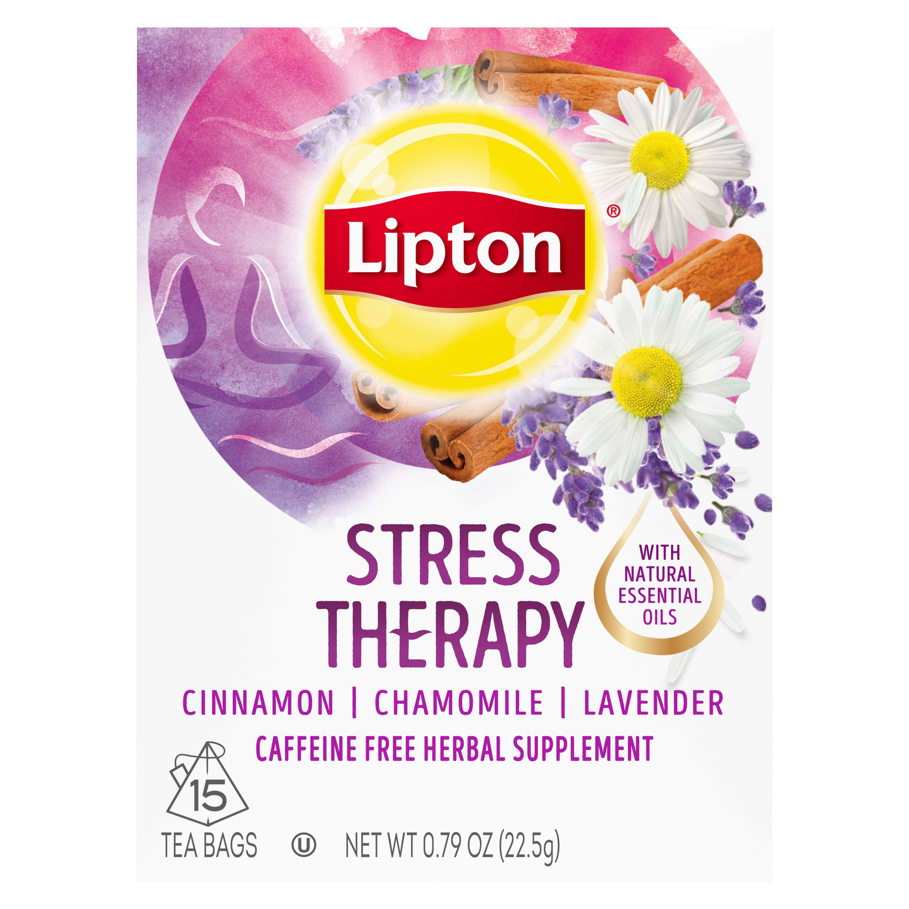Lipton Stress Therapy Cinnamon, Chamomile, and Lavender Herbal ...