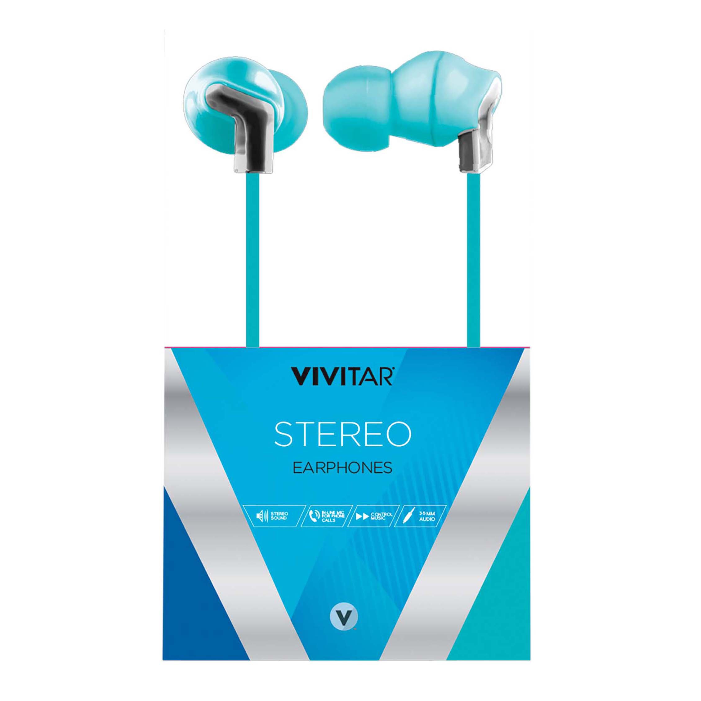 Vivitar Chrome Brights Wired Earbuds Blue - Shop Headphones at H-E-B