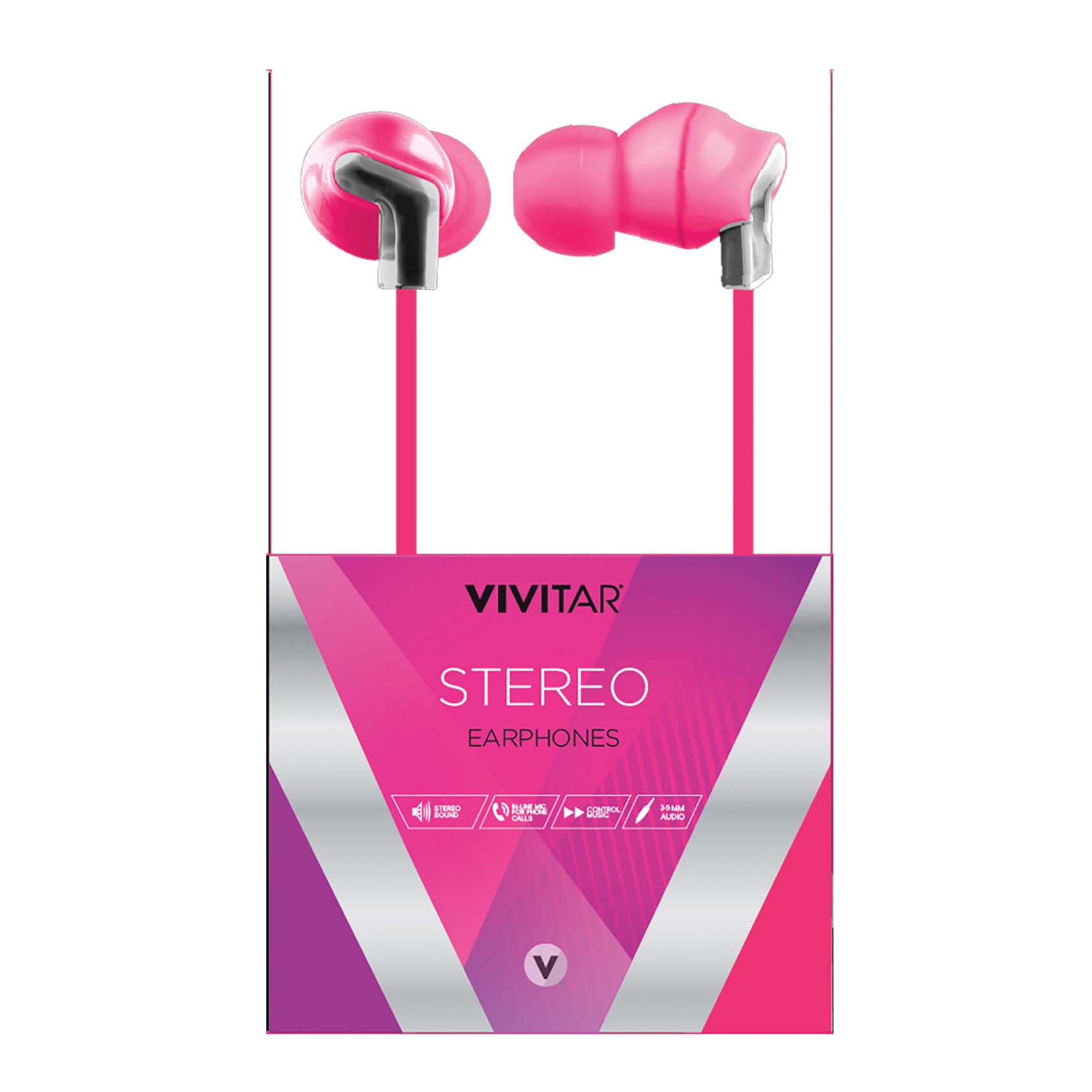 Vivitar Chrome Brights Wired Earbuds Pink - Shop Headphones at H-E-B