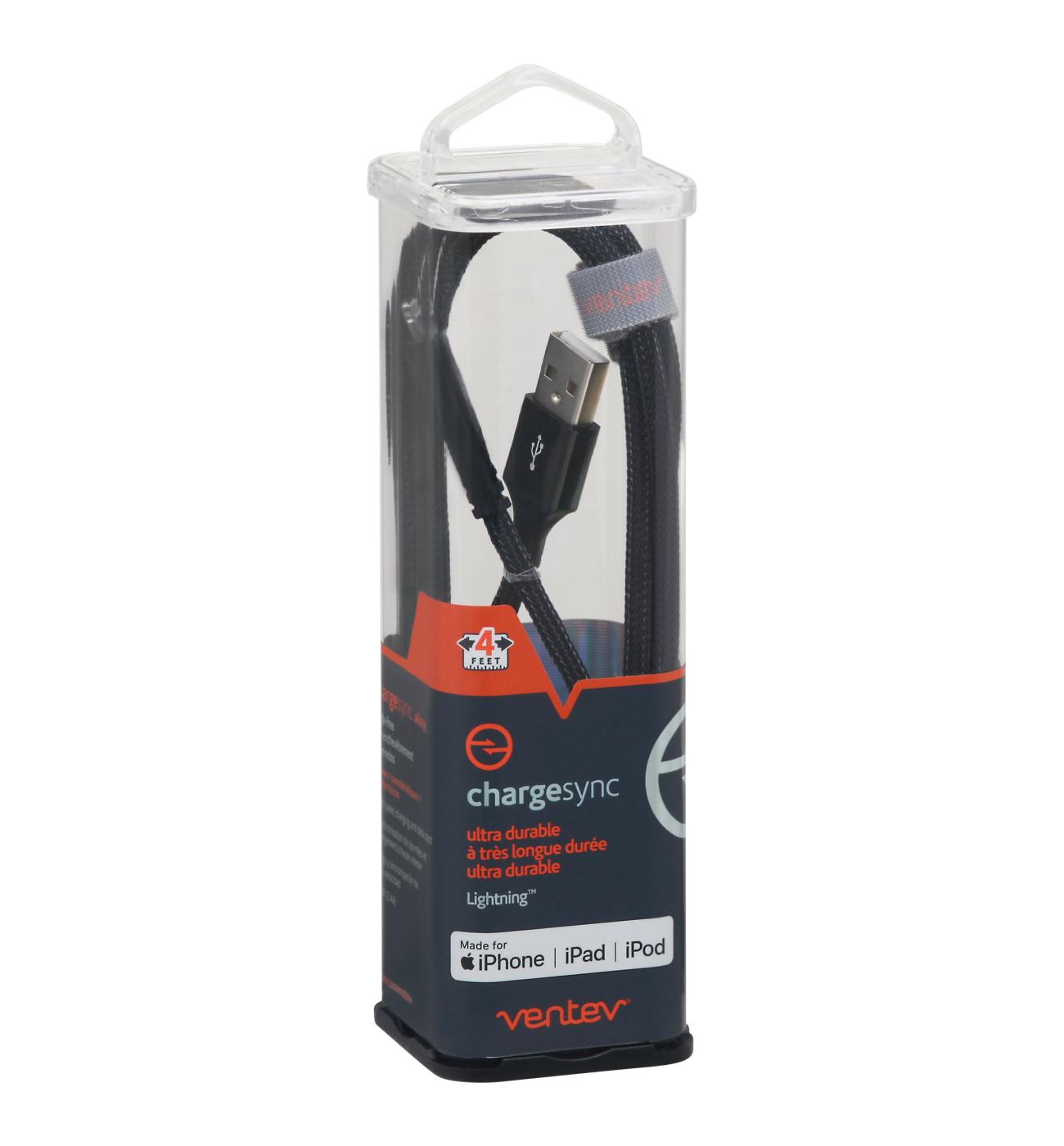 Ventev Chargesync Black Alloy Lighting Cable - Shop Phone Chargers at H-E-B