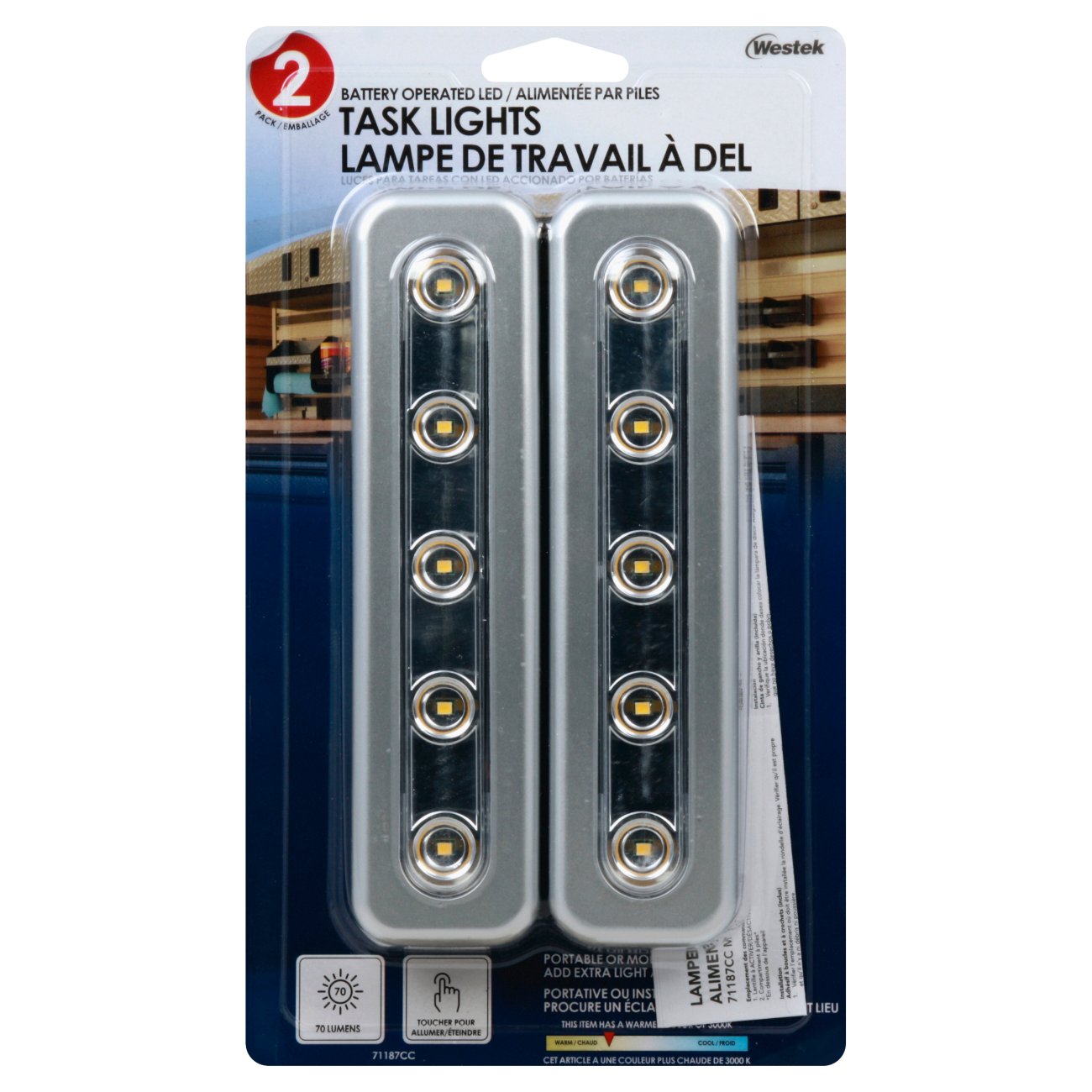 AMERTAC Westek Mini Task Bars Silver - Shop Light bulbs at H-E-B