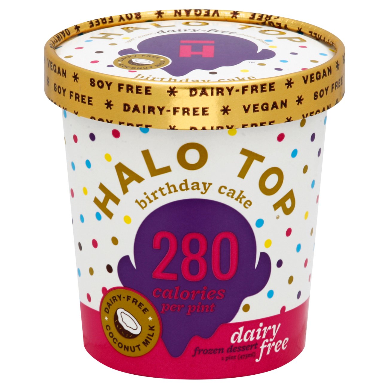 Halo Top Dairy Free Birthday Cake Ice Cream - Shop Ice cream at H-E-B