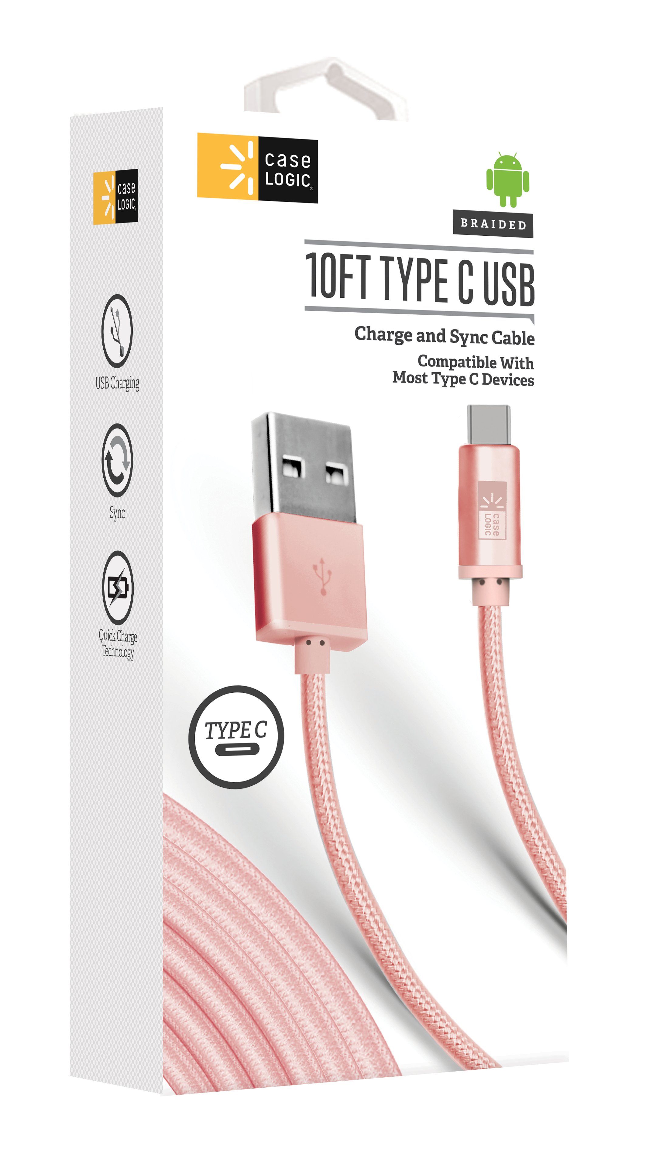 Case Logic C Type Fabric Cable Rose Gold - Shop Phone chargers at H-E-B
