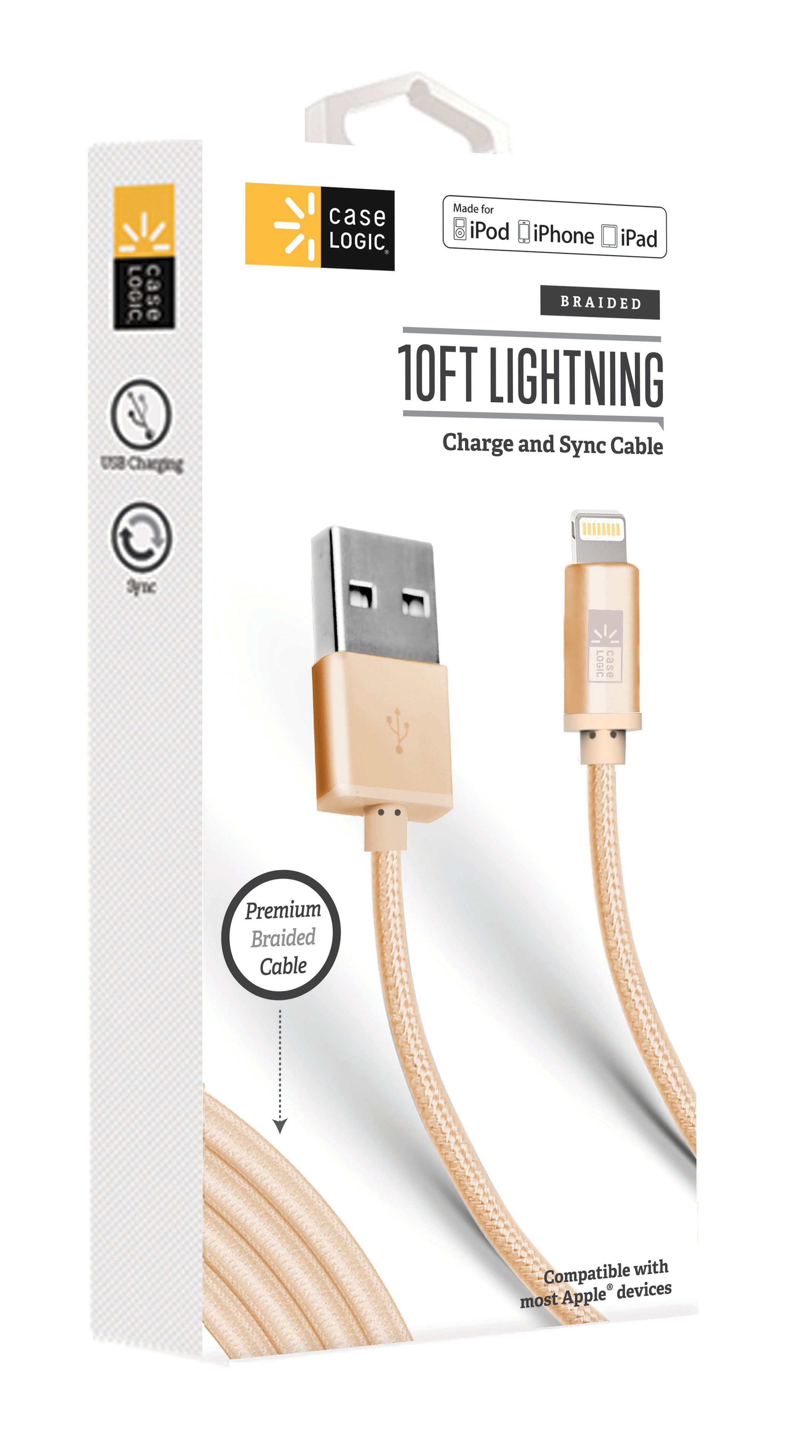 Case Logic iPhone Gold Lightning Fabric Cable - Shop Phone chargers at ...