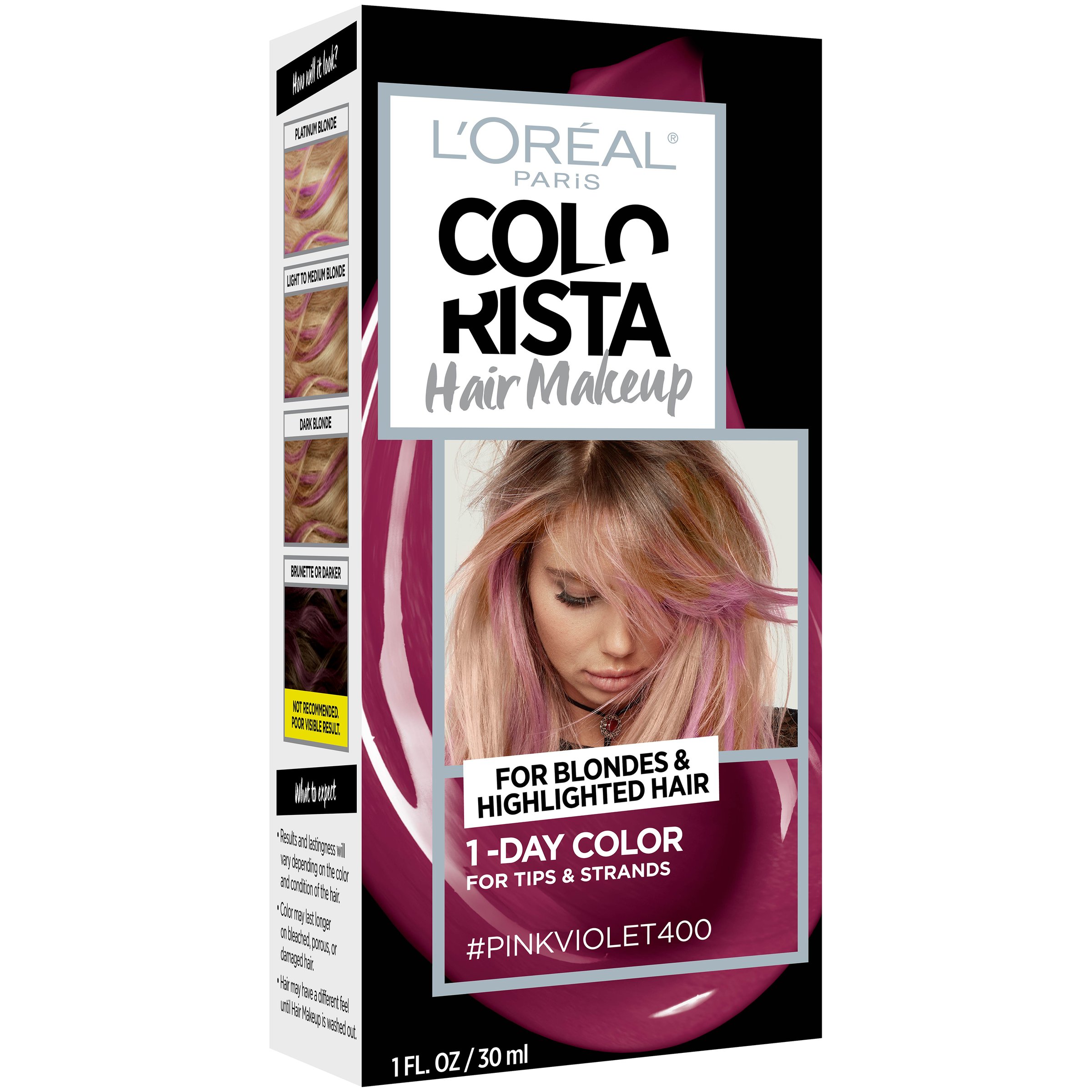 L'Oreal Paris Colorista Hair Makeup 1-Day Hair Color, PinkViolet - Shop ...