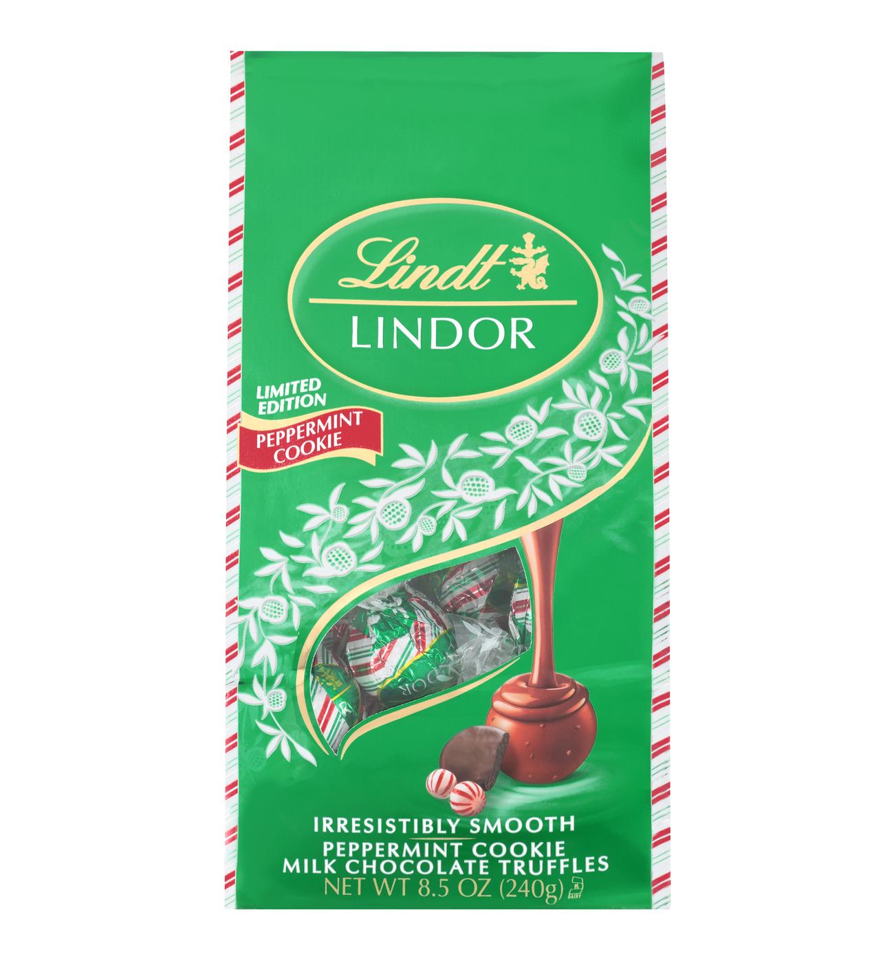 Lindt Lindor Peppermint Cookie Milk Chocolate Truffles Christmas Candy ...