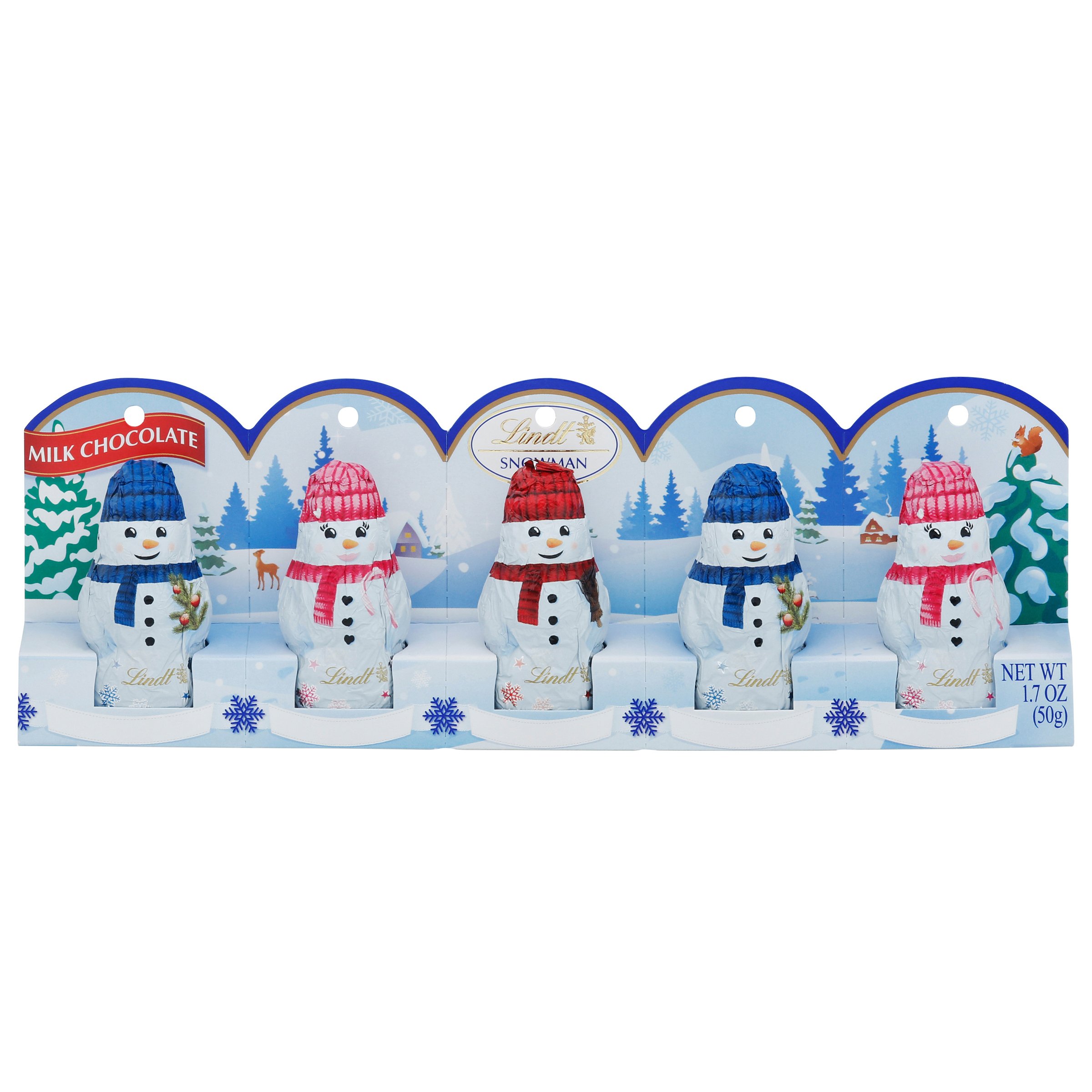 Lindt Milk Chocolate Snowman Christmas Candy, 5 pc - Shop Candy at H-E-B
