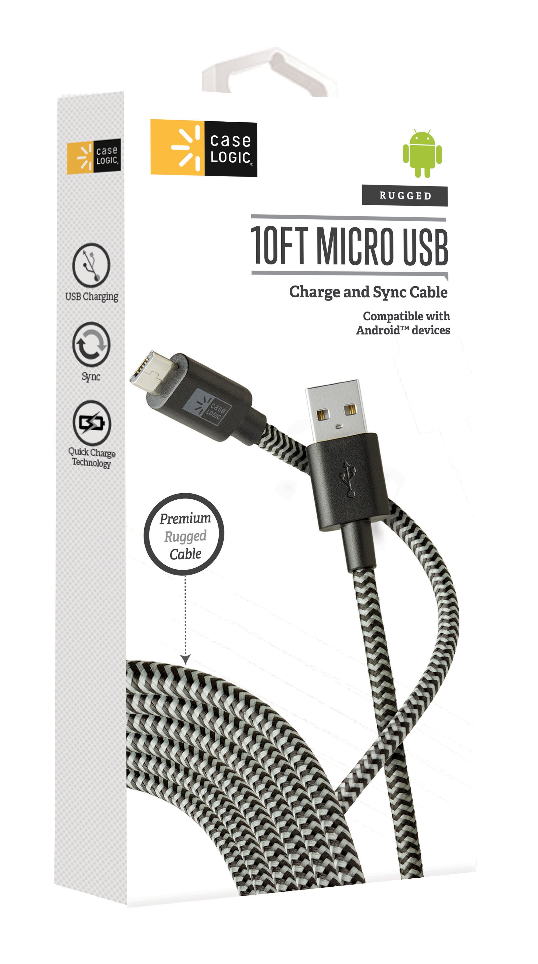 Case Logic Black/Gray Micro Rope Cable - Shop Phone chargers at H-E-B
