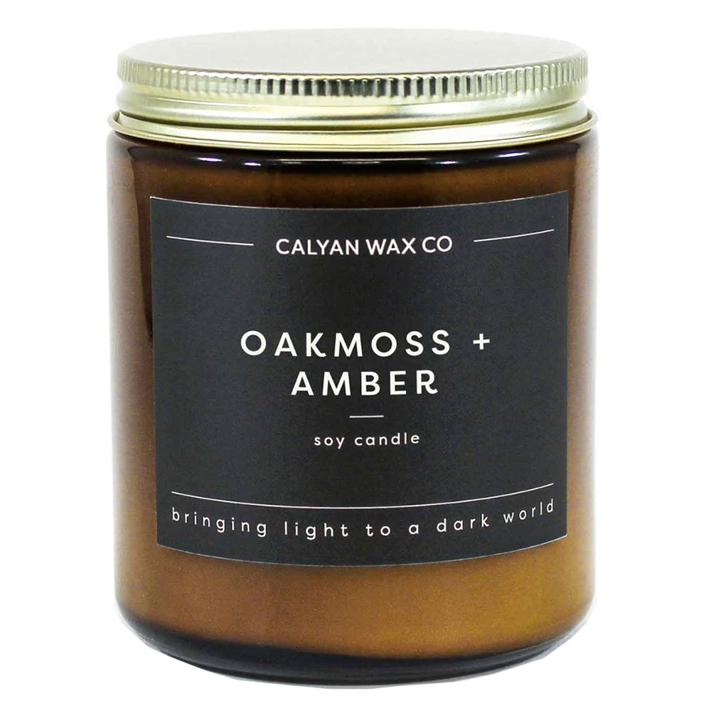 Calyan Wax Co. Oakmoss & Amber Scented Soy Candle - Shop Candles at H-E-B