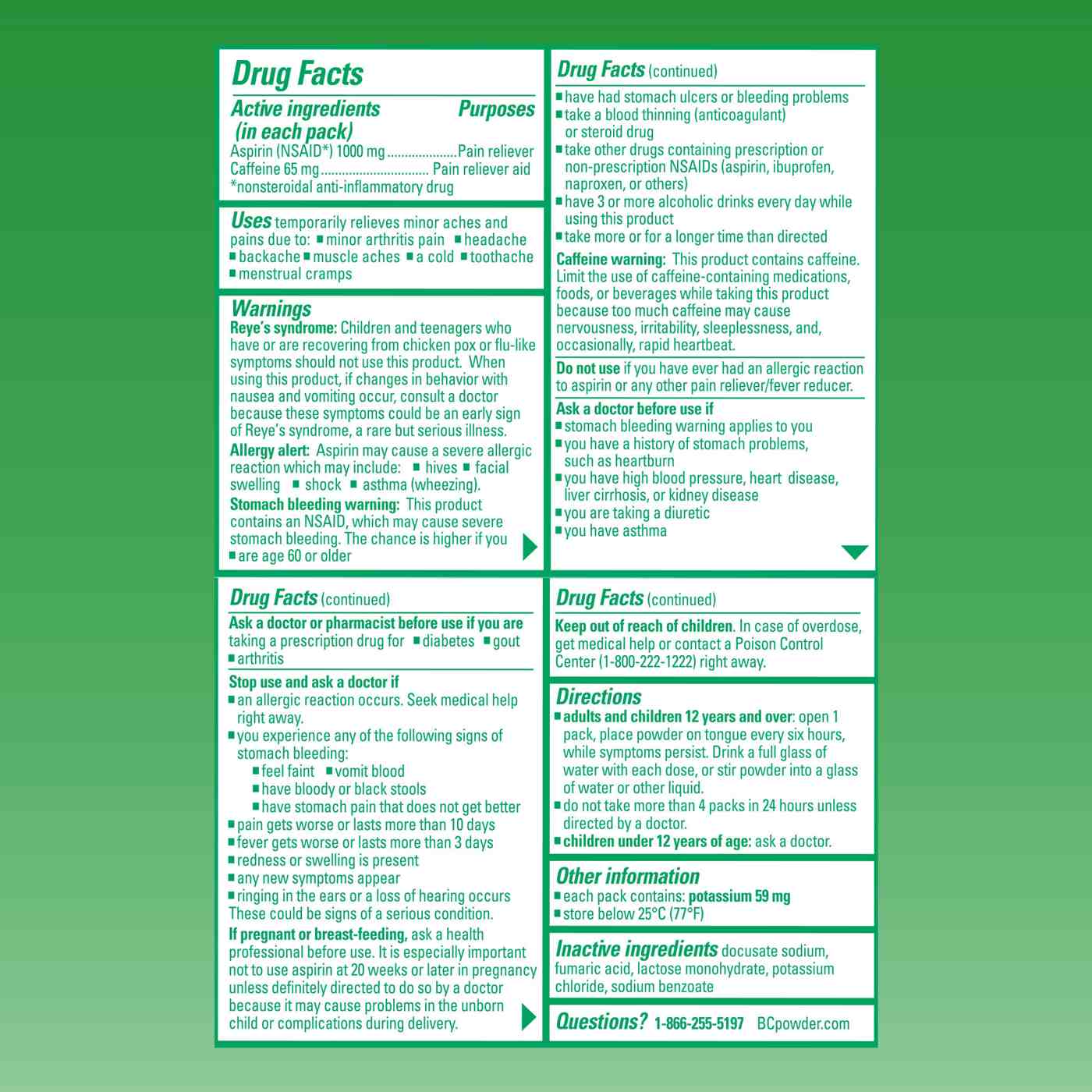 BC Arthritis Pain Relief Powder Packets - Shop Pain relievers at H-E-B