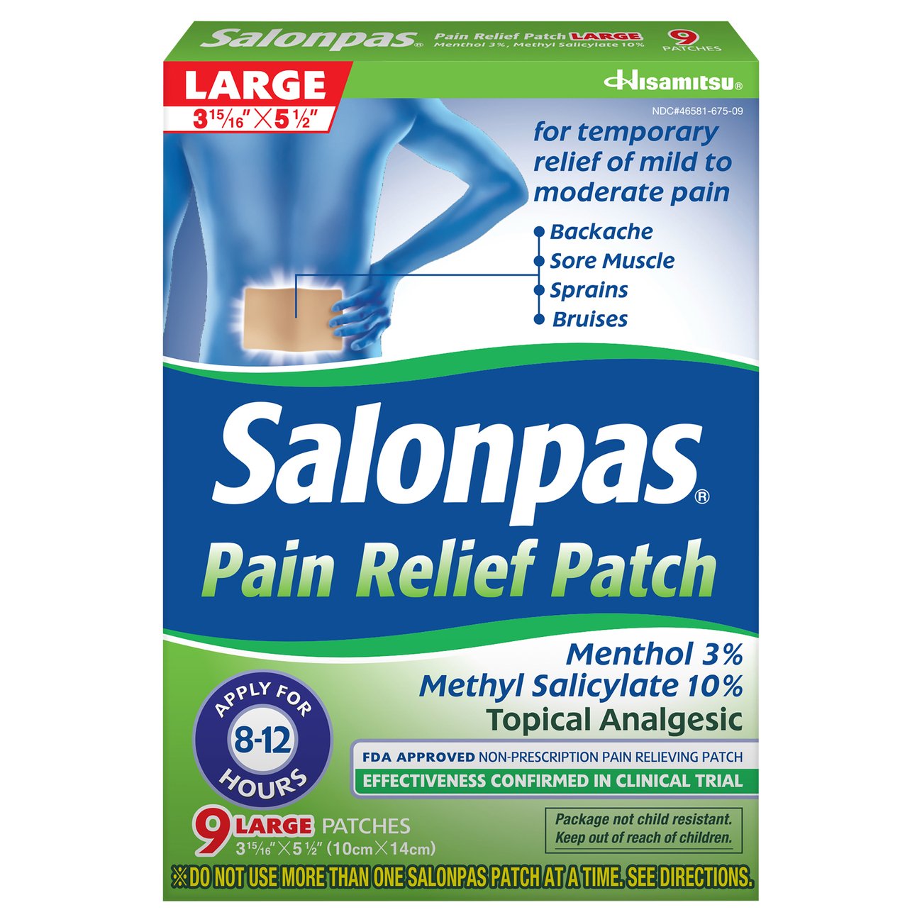 Salonpas Pain Relief Patches - Large - Shop Muscle & joint pain at H-E-B