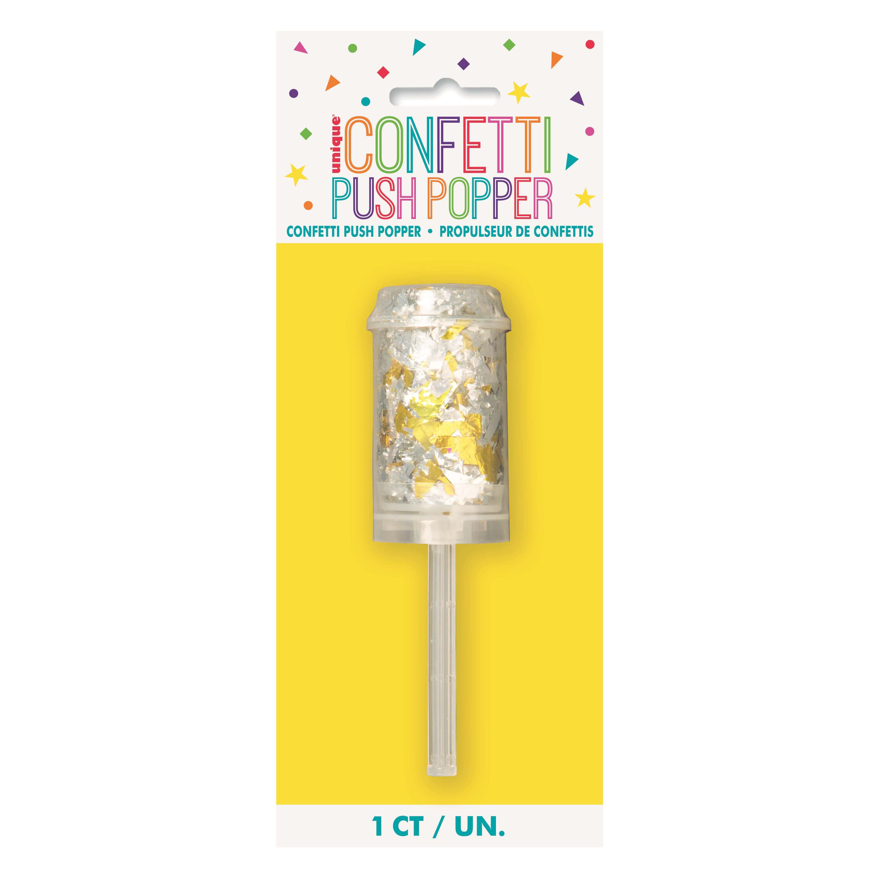 unique Gold & Silver Foil Confetti Push Popper - Shop Favors at H-E-B