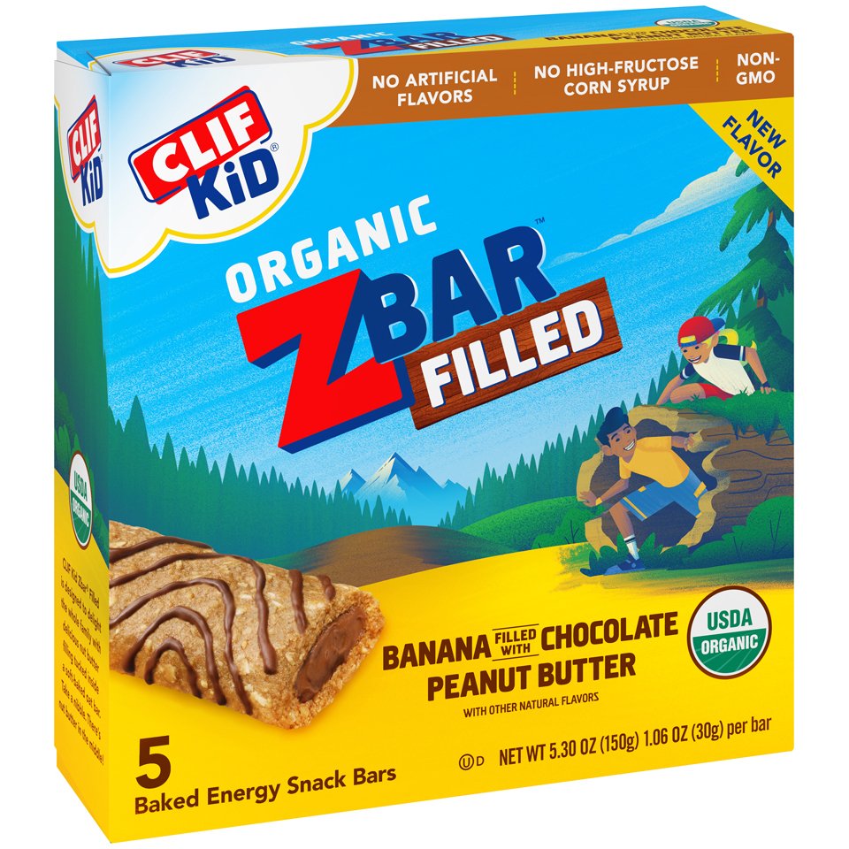 Clif Kid Organic Banana Filled with Chocolate Peanut Butter Z Bars ...
