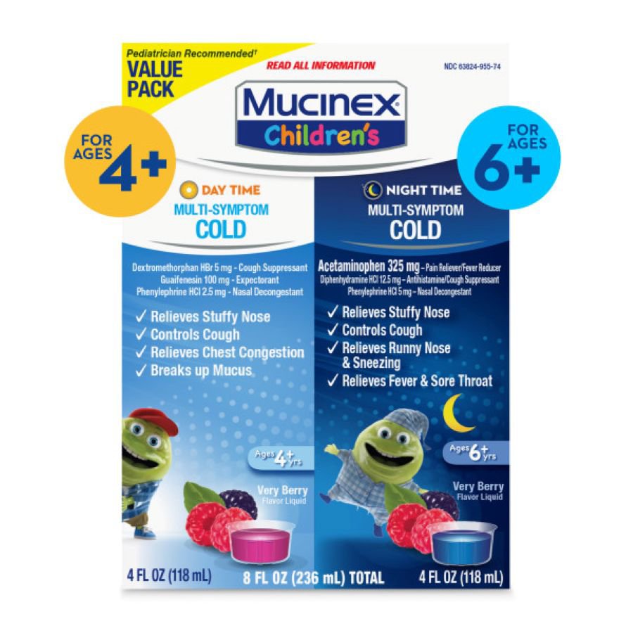 Mucinex Children's Cold Medicine Multi-Symptom Daytime & Nighttime Cold ...