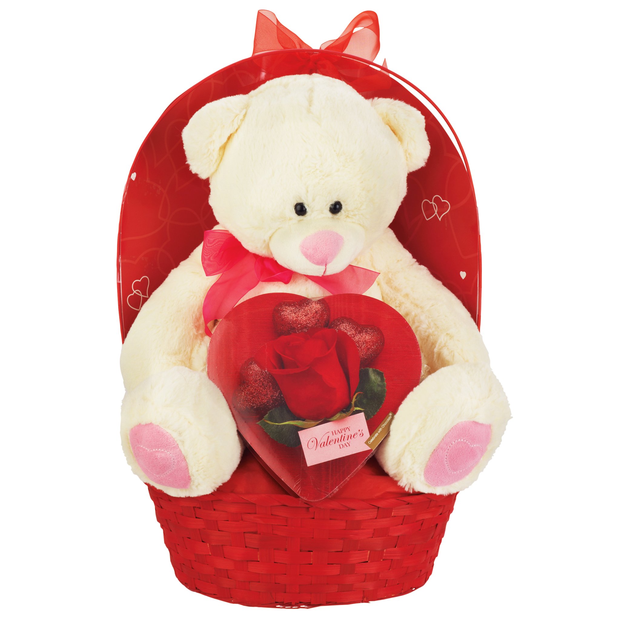 Megatoys Valentine Plush Gift Basket with Chocolates - Assorted - Shop ...