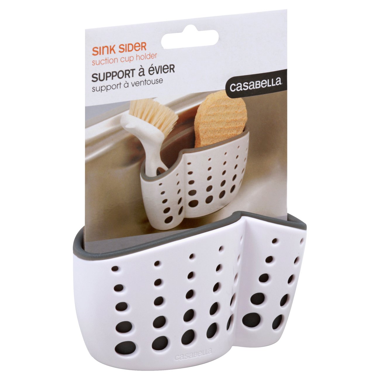 Casabella Sink Suction Cup Sponge Holder Grey/white - Shop Buckets ... Casabella Sink Suction Cup Sponge Holder Grey/white - Shop Buckets ...