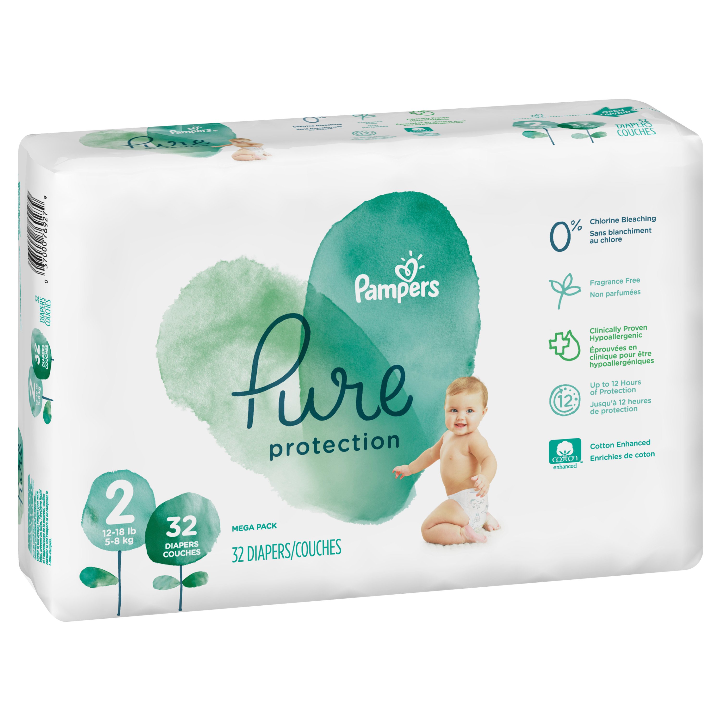Pampers Pure Protection Diapers 32 pk - Shop Diapers at H-E-B