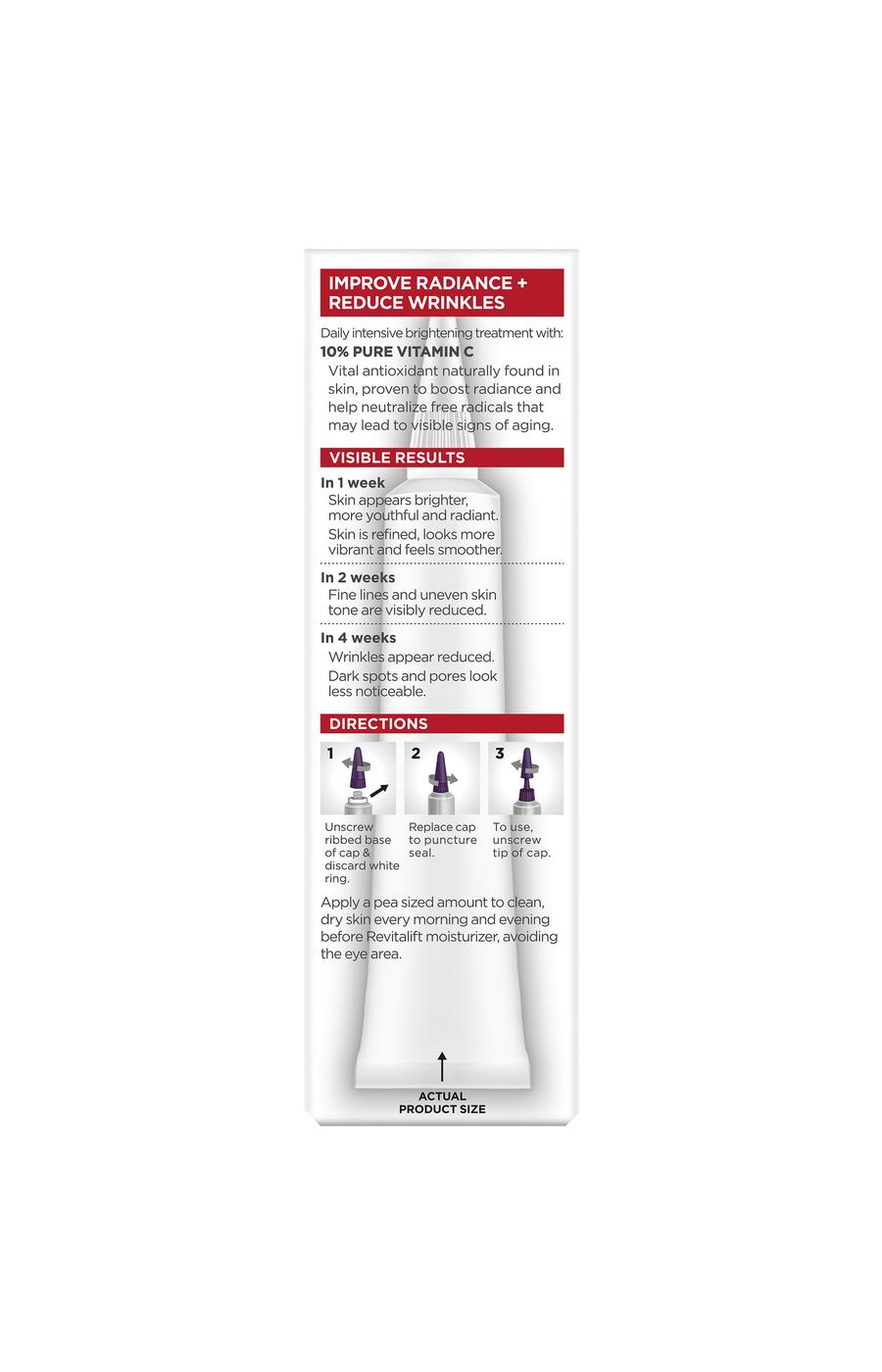 L'Oréal Paris Revitalift Derm Intensives Vitamin C Serum, Paraben Free ...