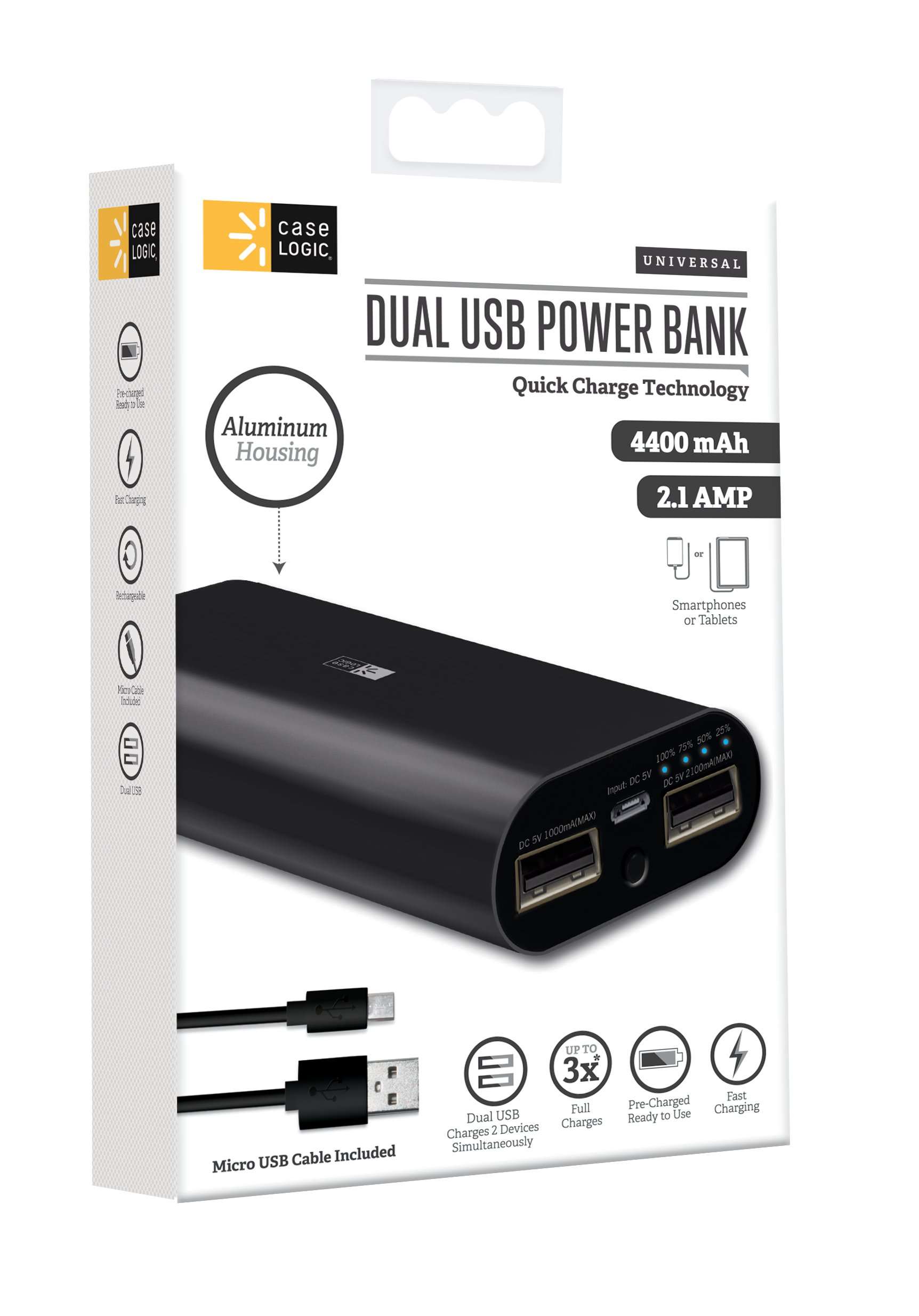 Case Logic Black Metallic Dual USB Power Bank - Shop External batteries ...