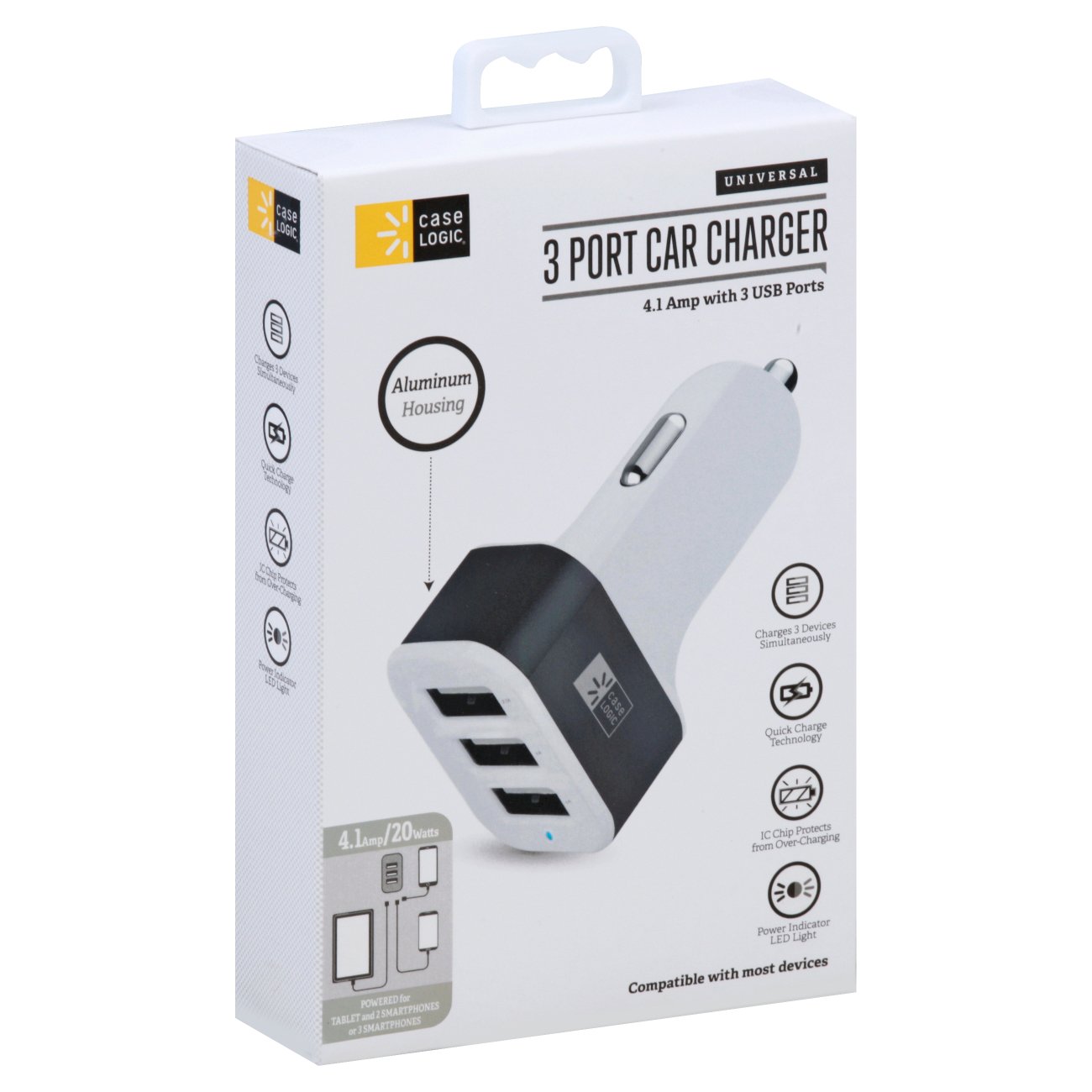 Case Logic 4.1 Amp Car Charger White - Shop Phone Chargers at H-E-B