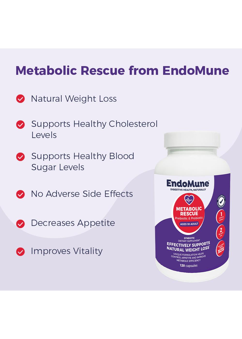EndoMune Metabolic Rescue Prebiotic & Probiotic Capsules - Shop Diet ...