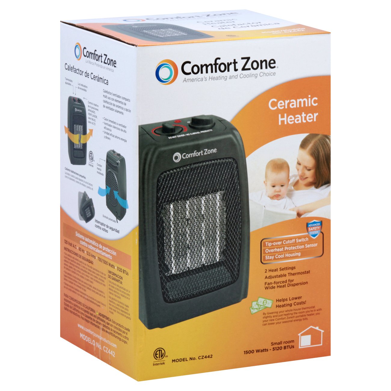 Comfort Zone Ceramic Fan Heater Black - Shop Air conditioners & heaters ...