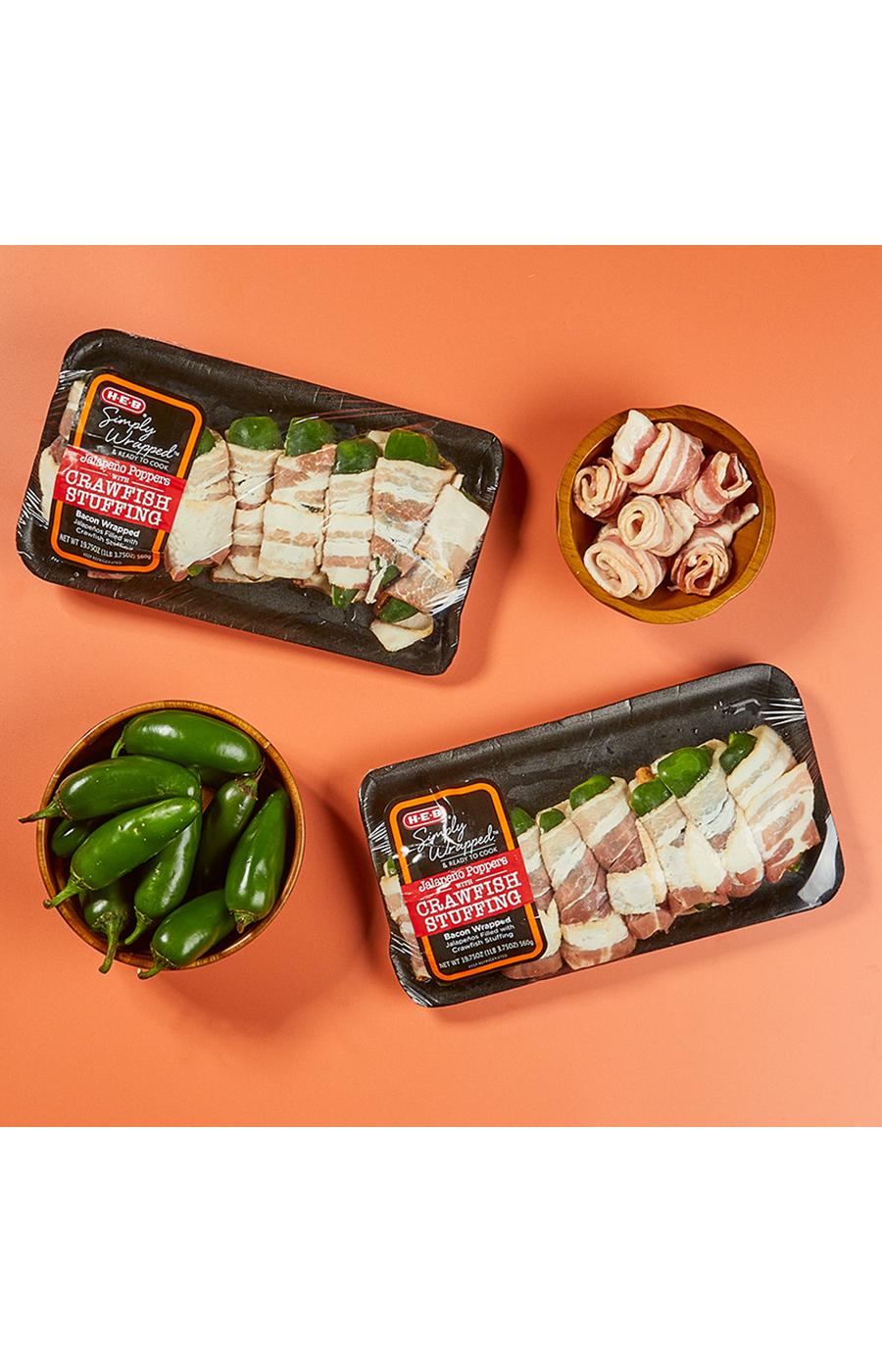H-E-B Simply Wrapped Crawfish Stuffing Jalapeno Poppers - Shop ...