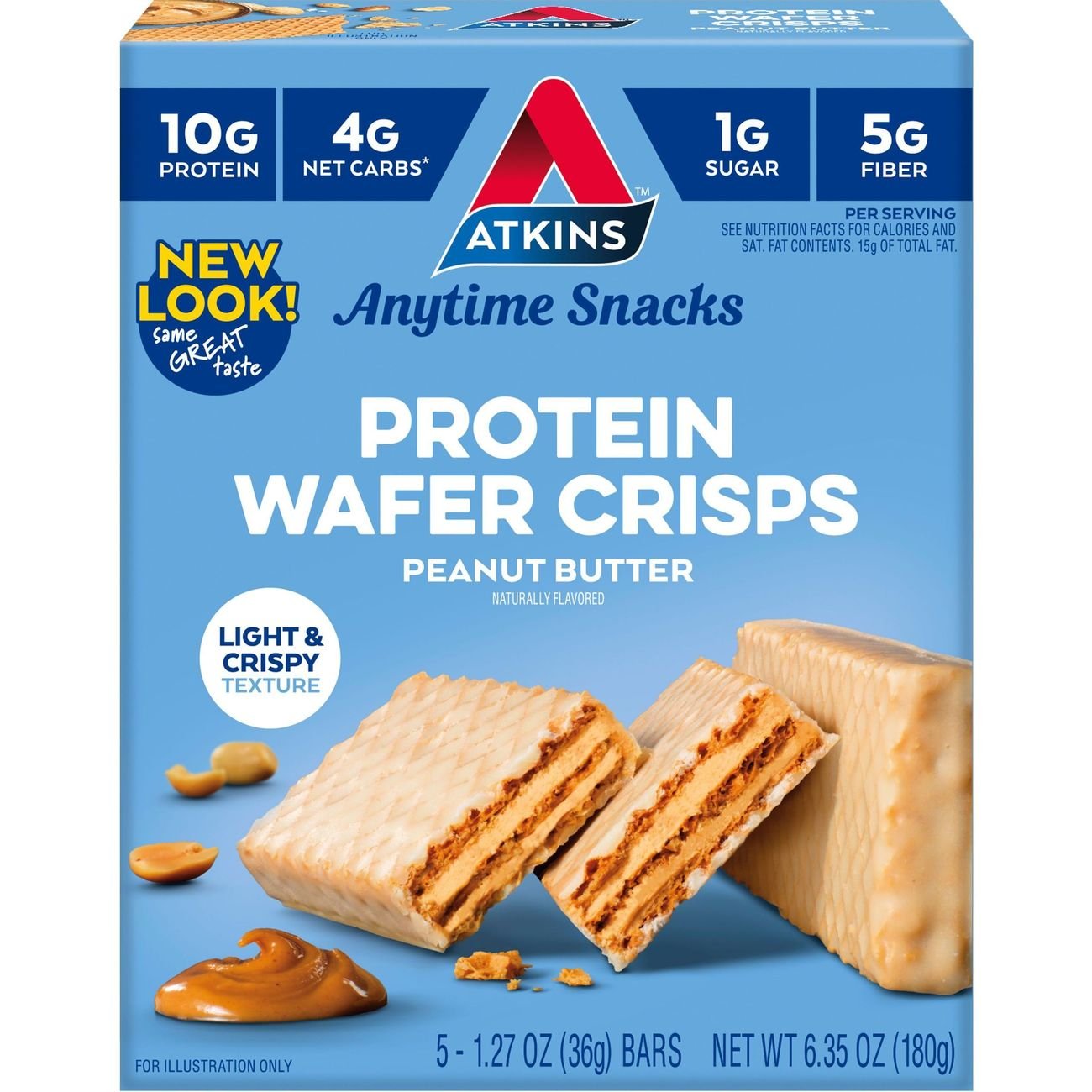 Atkins Anytime Snacks 11g Protein Wafer Crisps - Peanut Butter - Shop ...