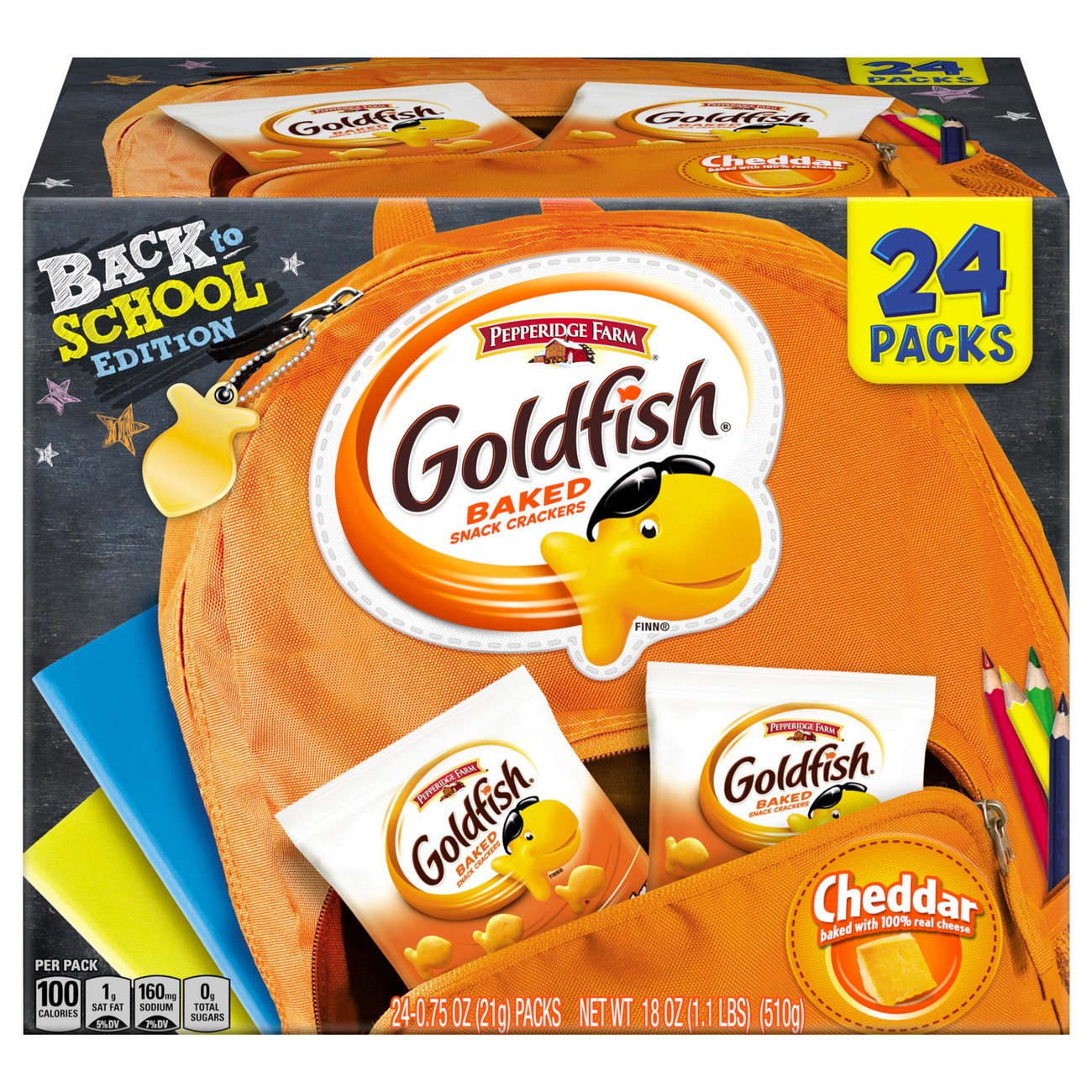 Pepperidge Farm Goldfish Back To School Cheddar Baked Snack Crackers ...