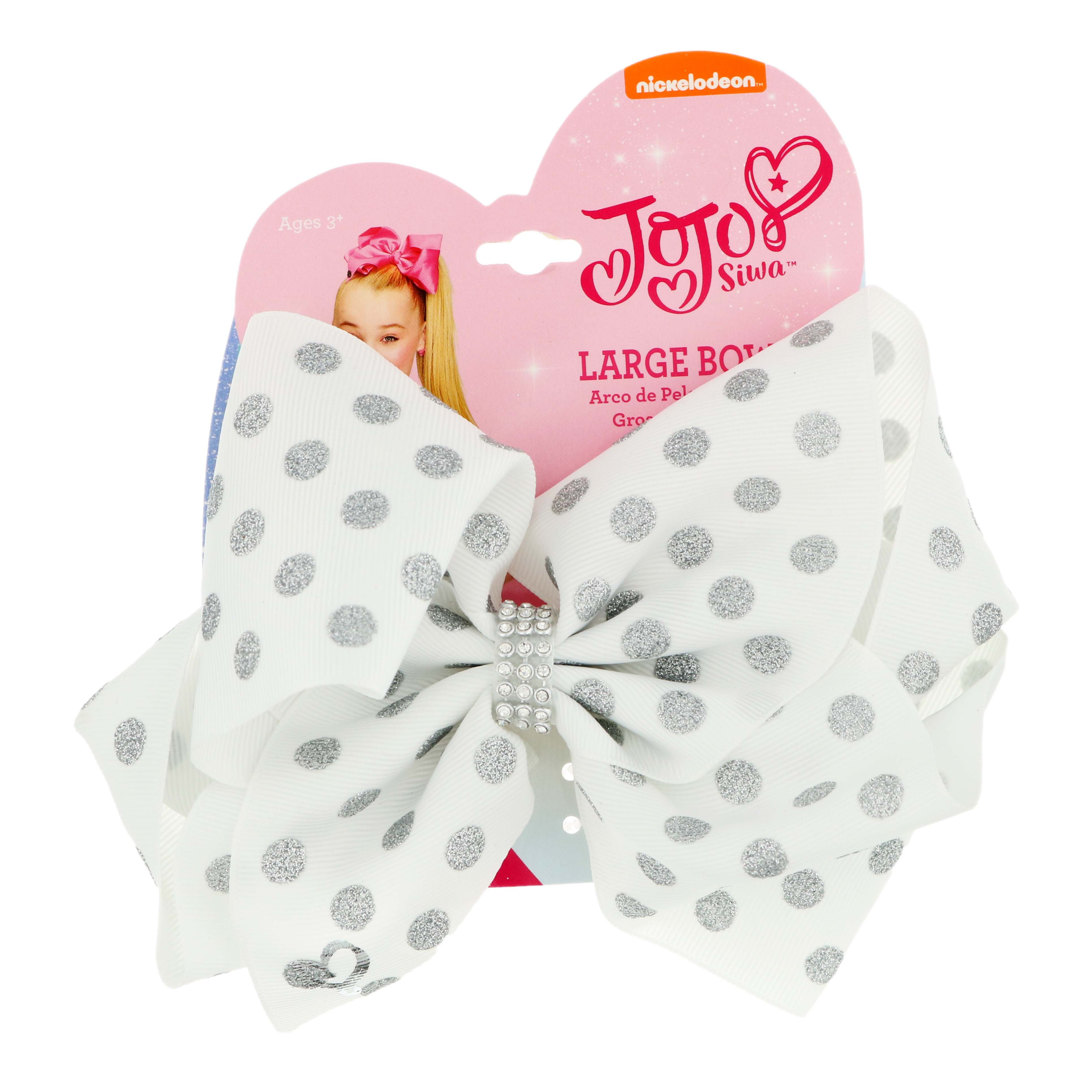 Jojo Siwa Bow White With Silver Glitter Dots - Shop Hair accessories at ...