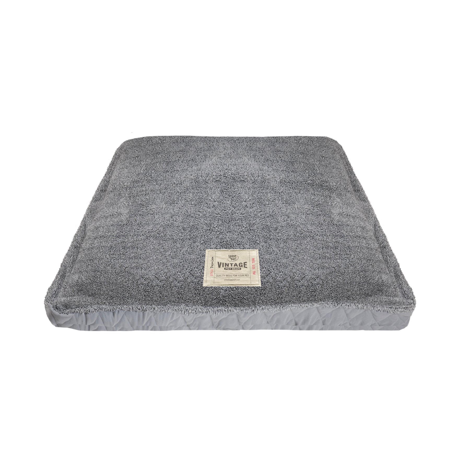 Happy Tails 30"X40" Quilted Micro Suede Pet Bed - Gray - Shop Beds at H-E-B