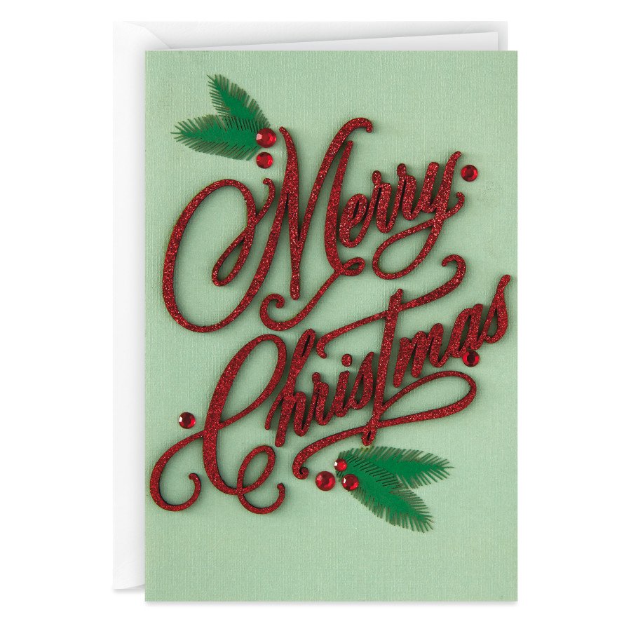 Hallmark Merry Christmas Lettering Signature Christmas Card - S7, S14 ...