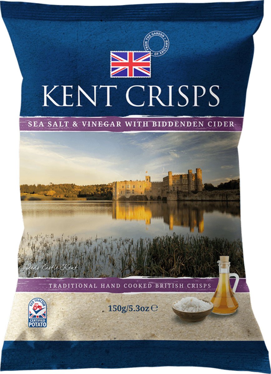 Kent Crisps Sea Salt & Vinegar with Biddenden Cider Crisps, 150 g ...