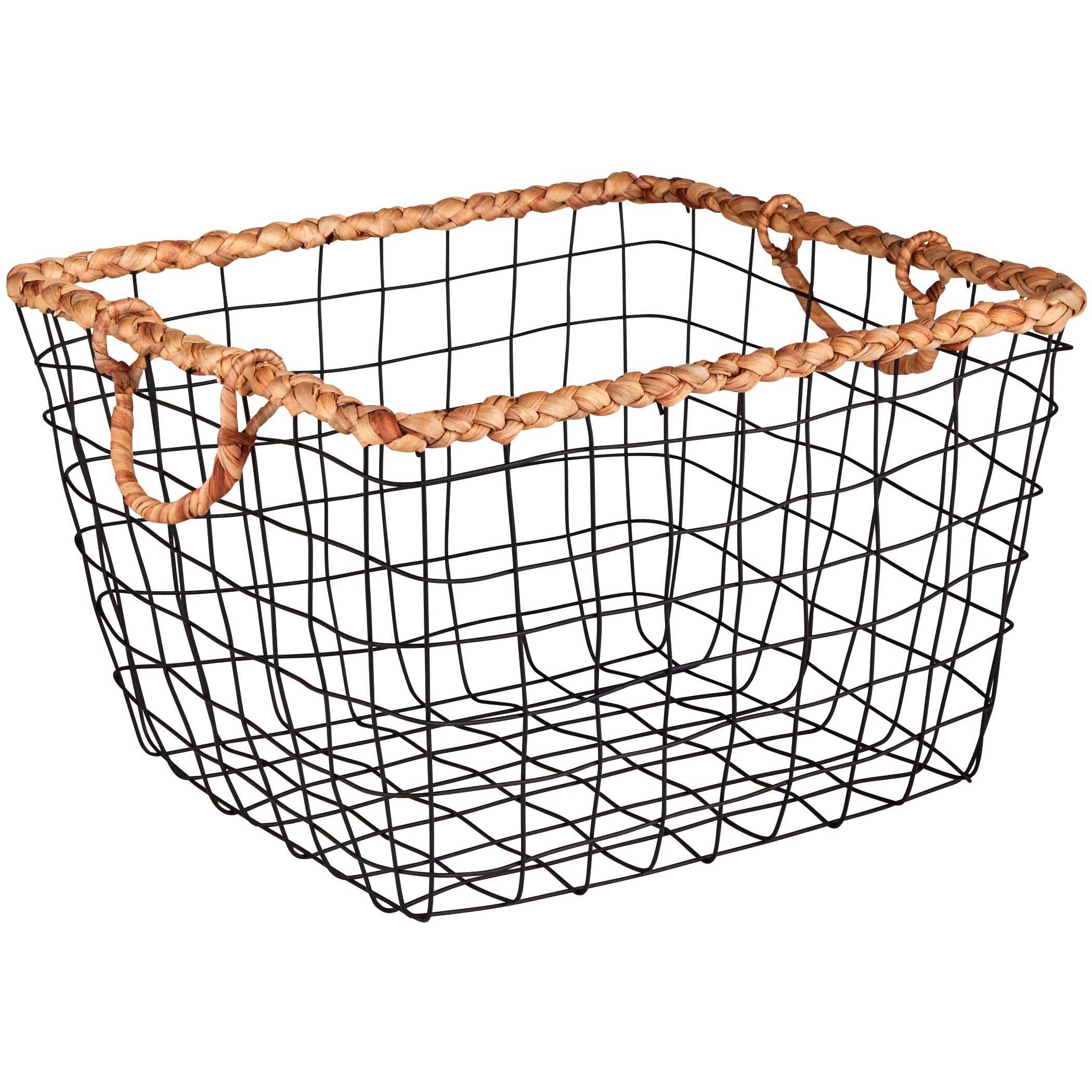 Haven & Key Metal Basket With Large Rope Trim - Shop Storage bins at H-E-B
